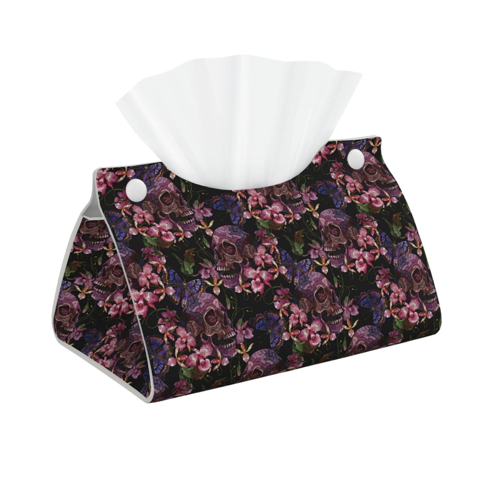 Naloa Orchids Flowers Print Leather Tissue Box Cover Rectangle | Long ...