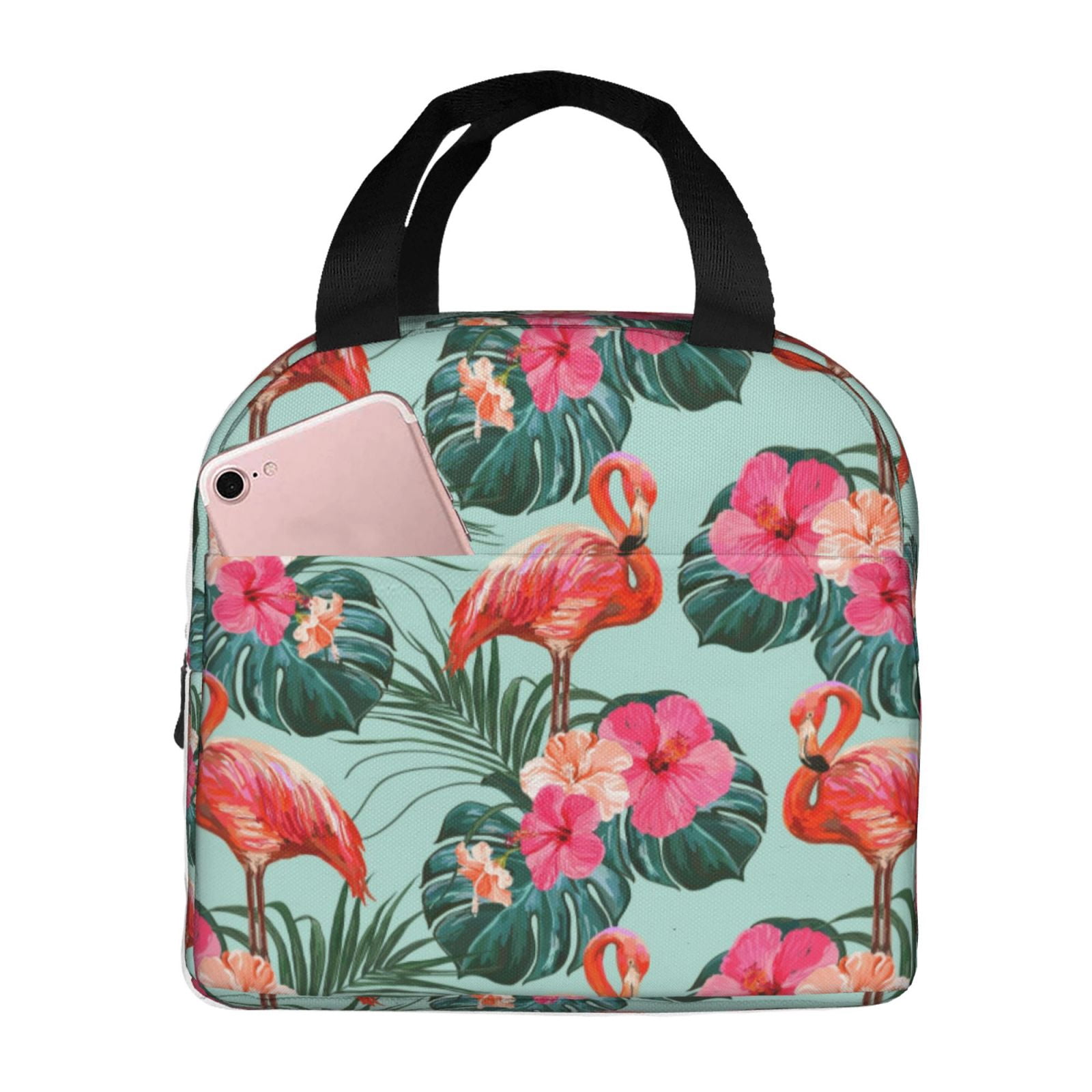 Naloa Palm Leaves Flamingo Print Lunch Box for Women Men,Insulated ...