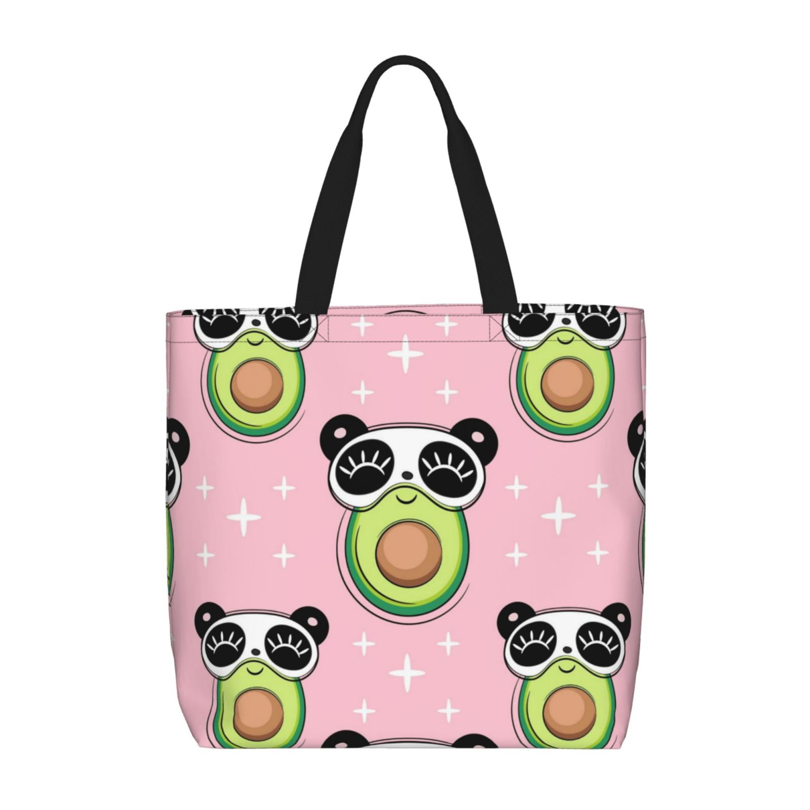 Naloa Panda Avocado Tote Bag for Women, Foldable Tote Bag With Zipper ...