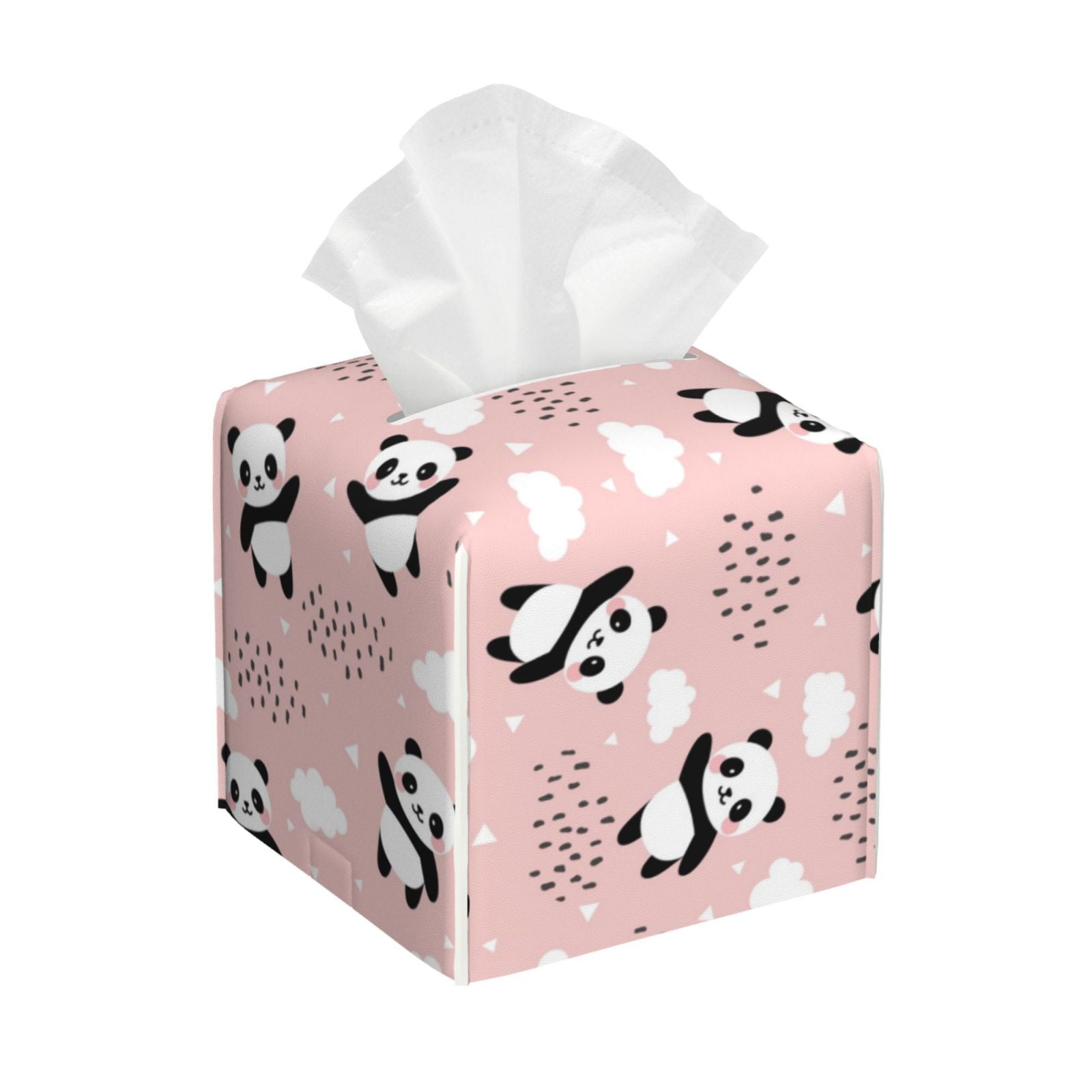 Naloa Panda Flying in the Sky (2) Tissue Box CoverLeather Tissue Holder ...