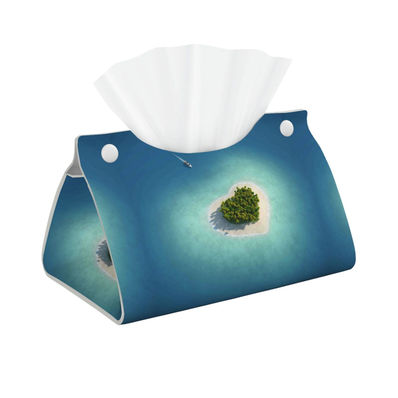 Naloa Paradise Island Print Leather Tissue Box Cover Rectangle | Long ...
