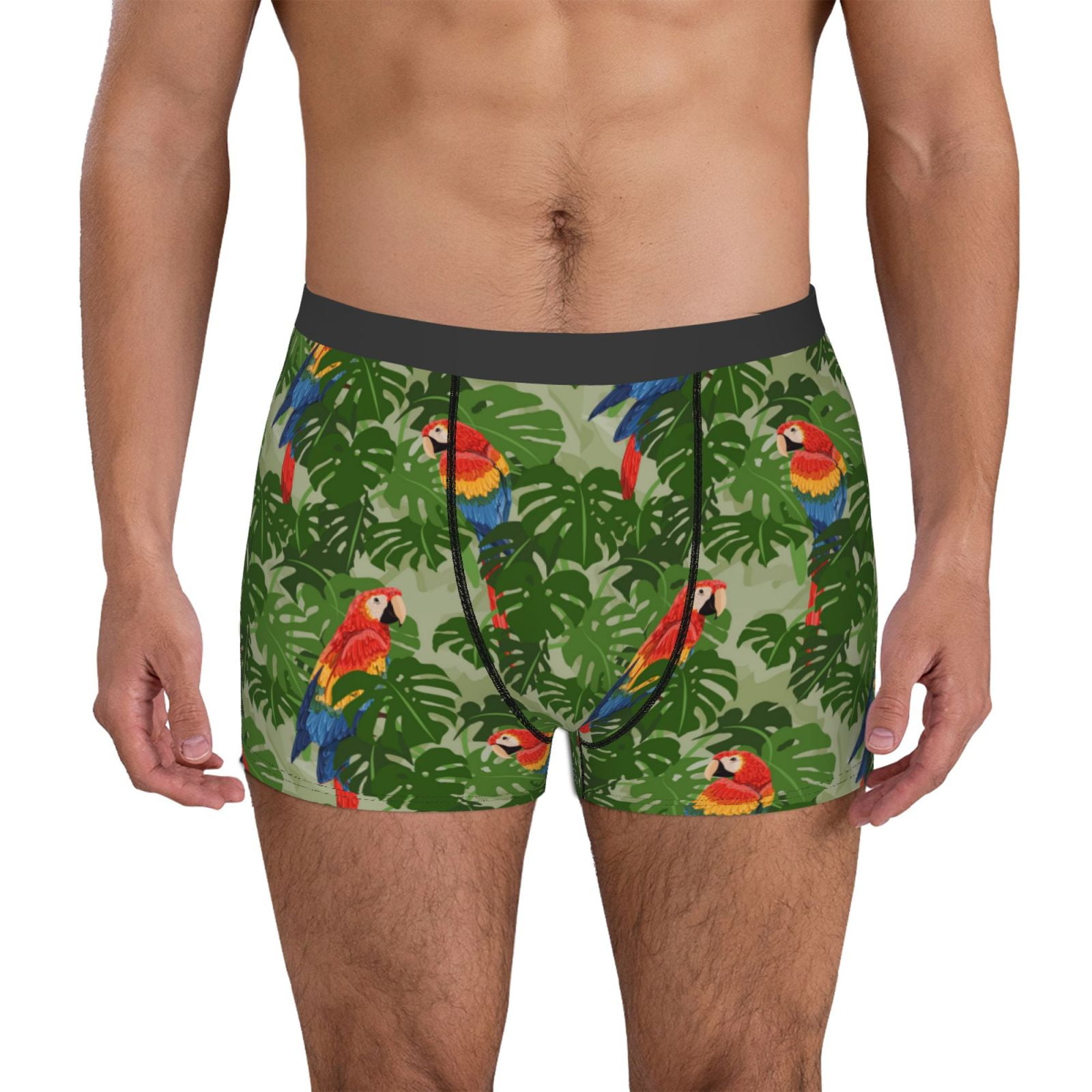 Naloa Parrots And Tropical Leaves Mens Underwear - Boxers for Men, Mens ...