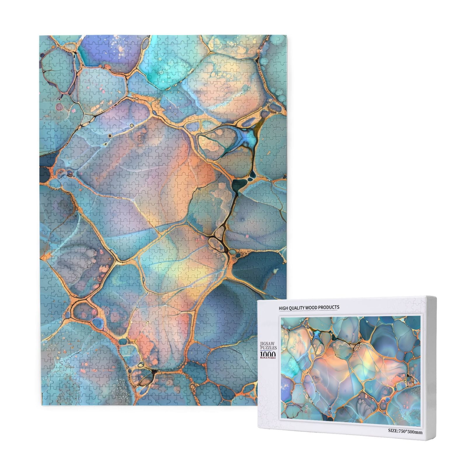 Naloa Pastel Abstract Fluid Art Custom Puzzles Personalized Puzzle 1000 ...
