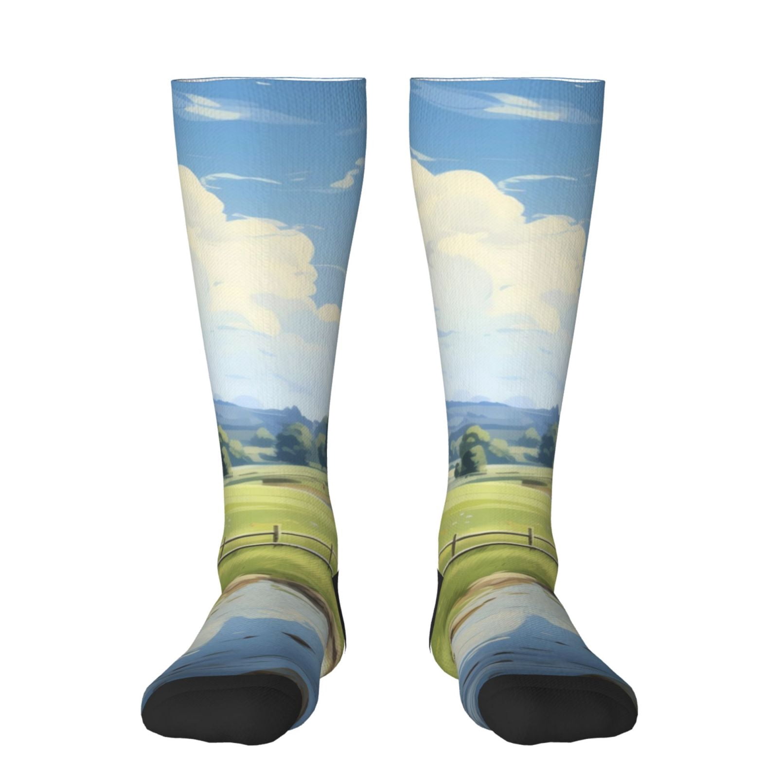 Naloa Pasture Cow Thigh High Socks Extra Long Stretchy Sock Women Over ...