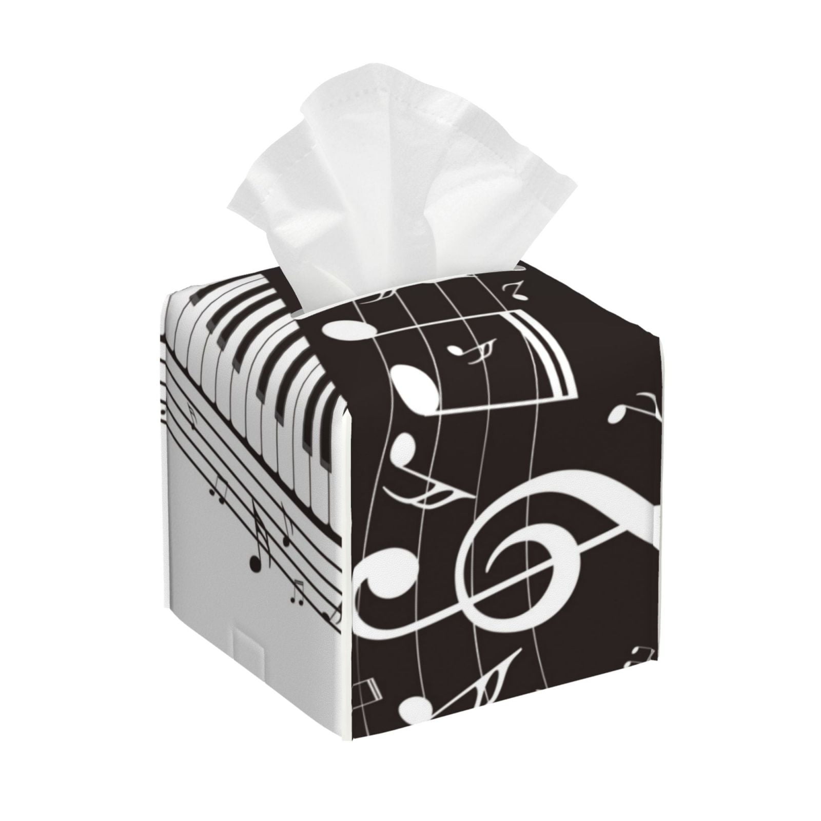 Naloa Piano Keys With Musical Notes Tissue Box Cover Leather Tissue ...