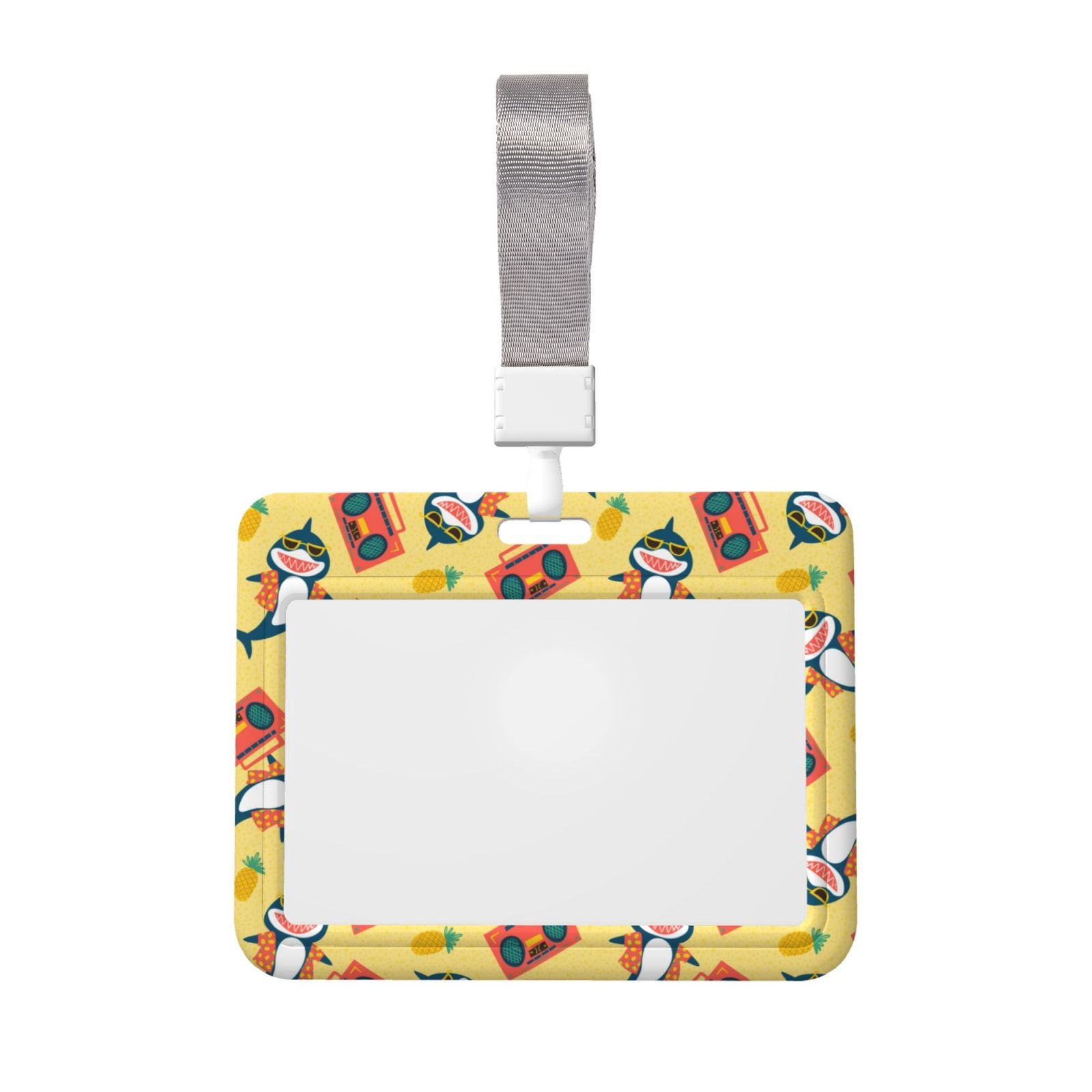Naloa Pineapples Sharks In Hawaiian Card Badge Holder Work Badge Sleeve ...