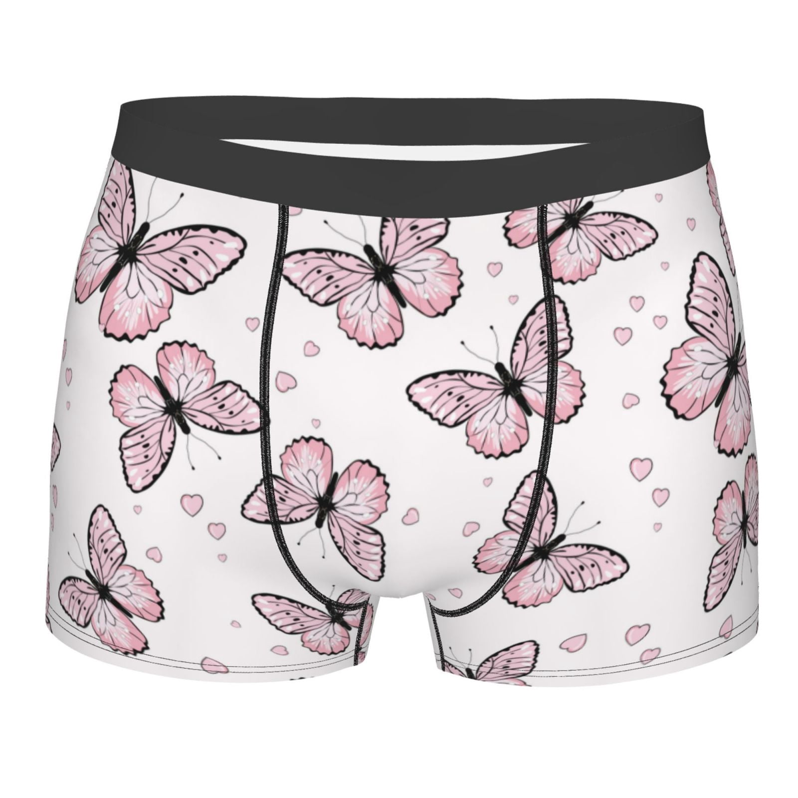 Naloa Pink Butterflies (2) Print Mens Underwear - Boxers for Men ...