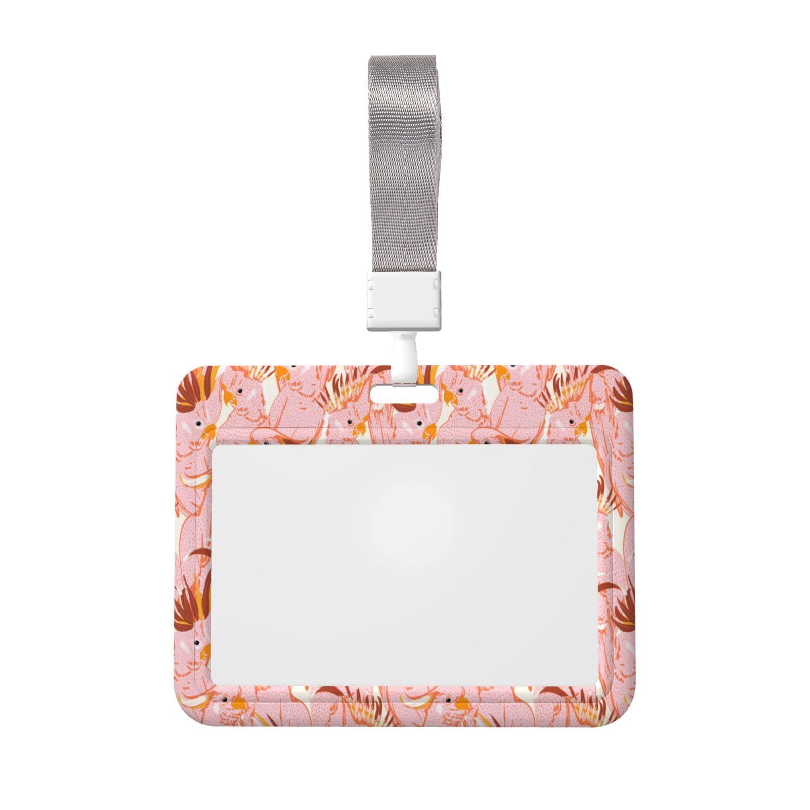 Naloa Pink Cockatoo Birds Card Badge Holder Work Badge Sleeve for ...