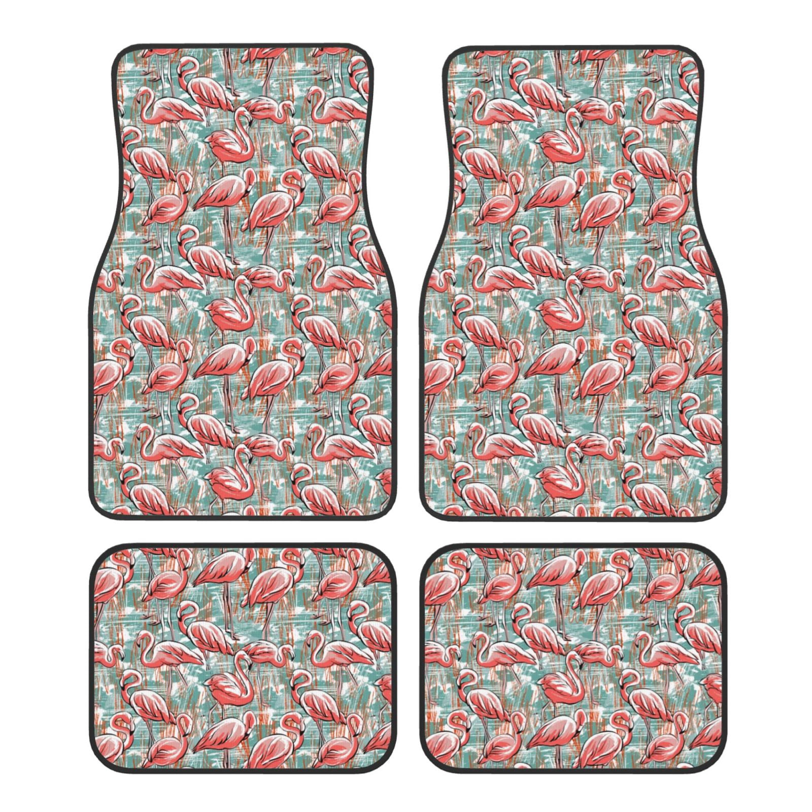 Naloa Pink Flamingo Car Foot Mat Set of 4 Pieces - Universal Floor ...