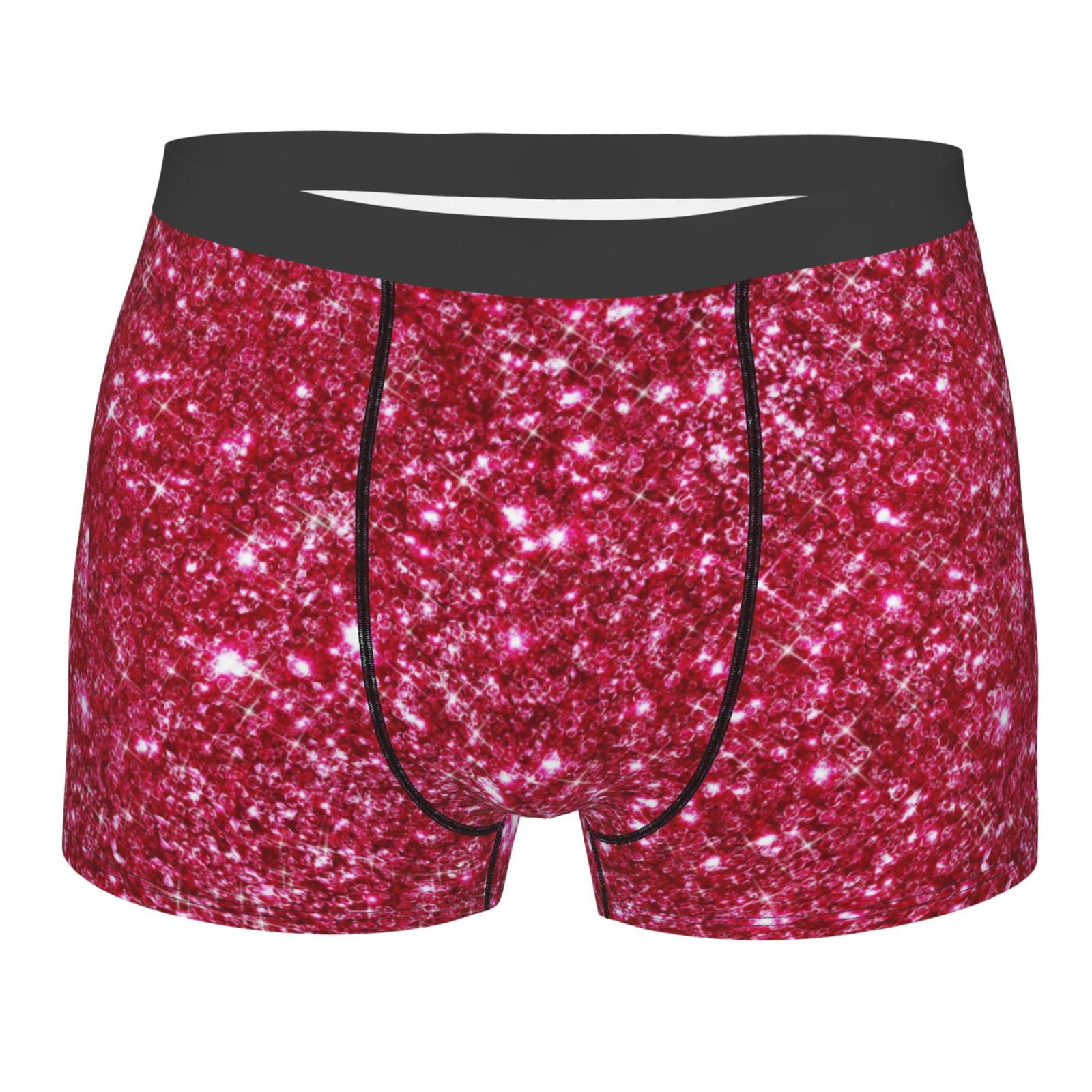 Naloa Pink Glitter Print Mens Underwear - Boxers for Men, Classic ...