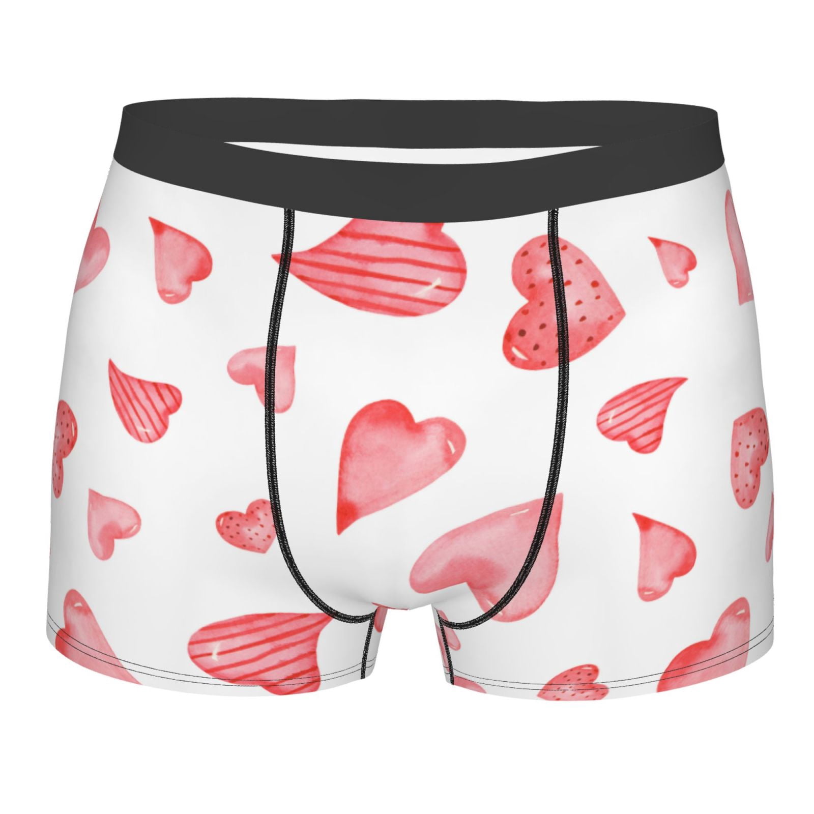 Naloa Pink Hearts Print Mens Underwear - Boxers for Men, Classic Briefs ...