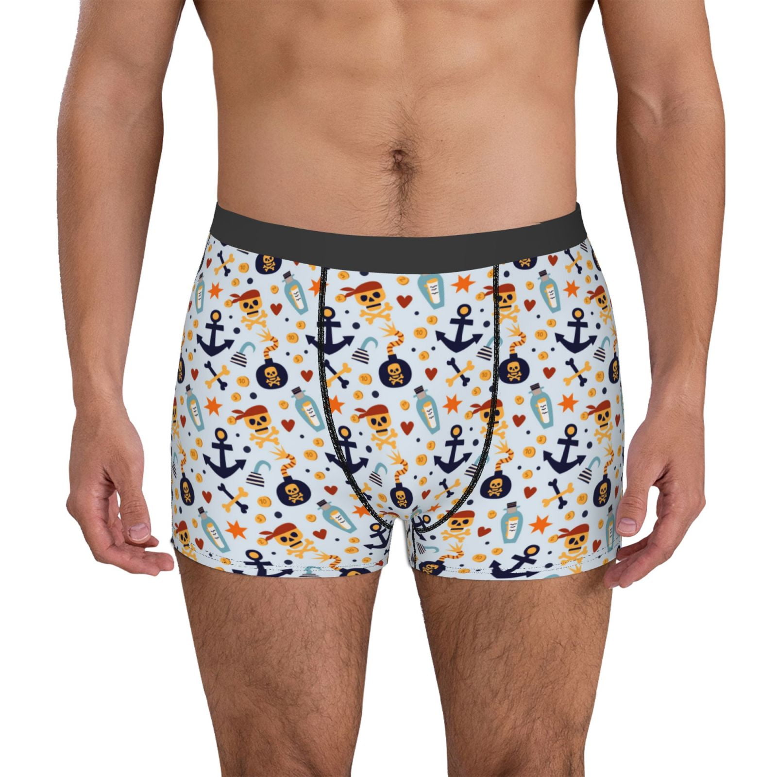 Naloa Pirate Skull And Anchor Mens Underwear - Boxers for Men, Mens ...