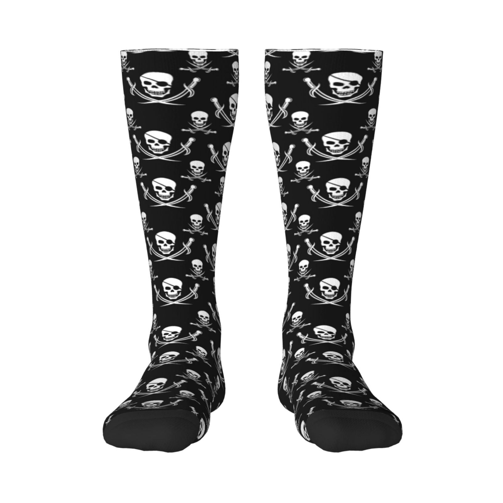 Naloa Pirate skulls Knee Socks, High Socks Long Stretchy Sock Women Knee High Stocking, Long ...