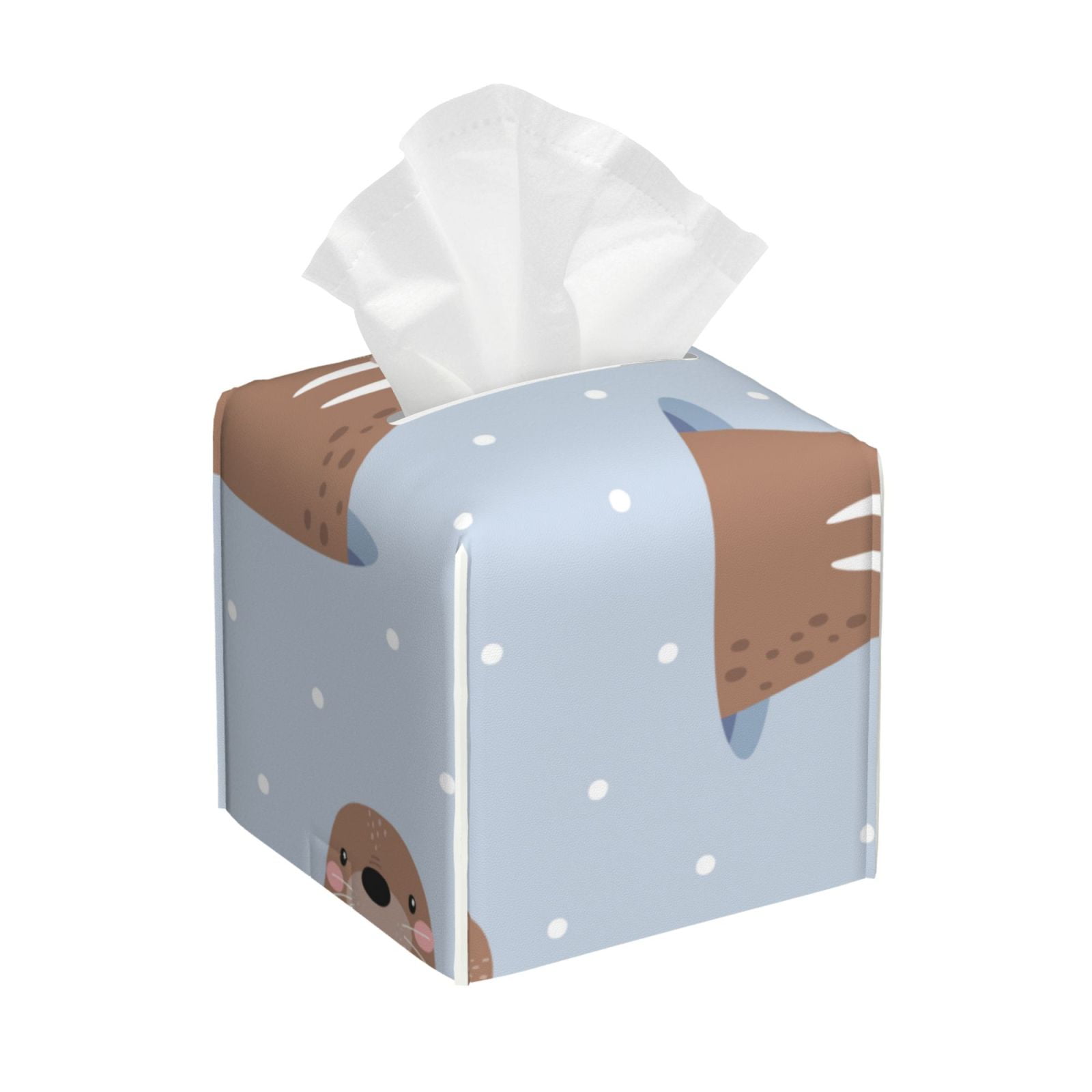 Naloa Playful Walrus Wonders Tissue Box Cover Leather Tissue Holder ...