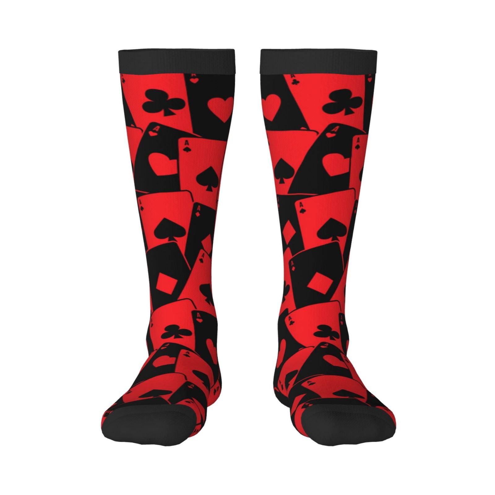 Naloa Playing Cards Thigh High Socks Extra Long Stretchy Sock Women ...