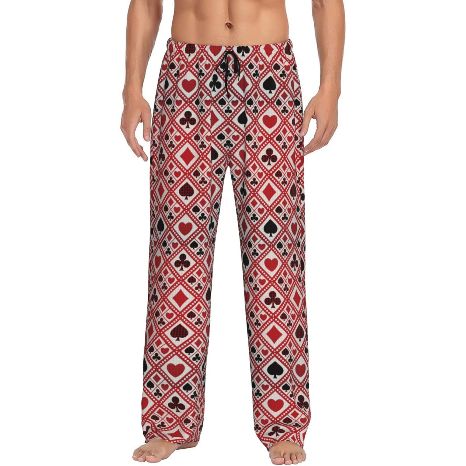 Naloa Poker Pajama Pants Men, PJ Bottoms, Sleep & Lounge Pants-X-Large ...