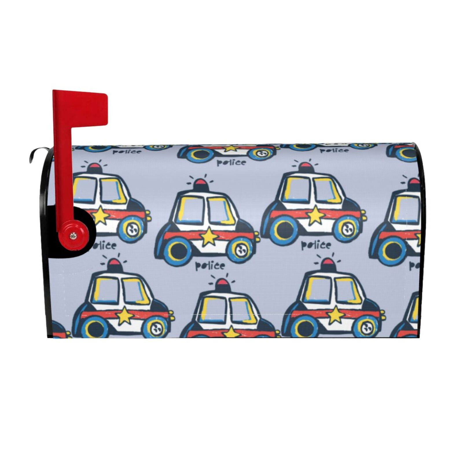 Naloa Police Car Mailbox Covers Magnetic Post Box Cover Post Letter Box ...