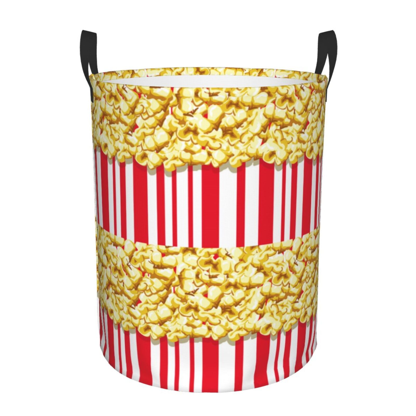 Naloa Popcorn Large Laundry Basket Waterproof Round Collapsible Storage ...
