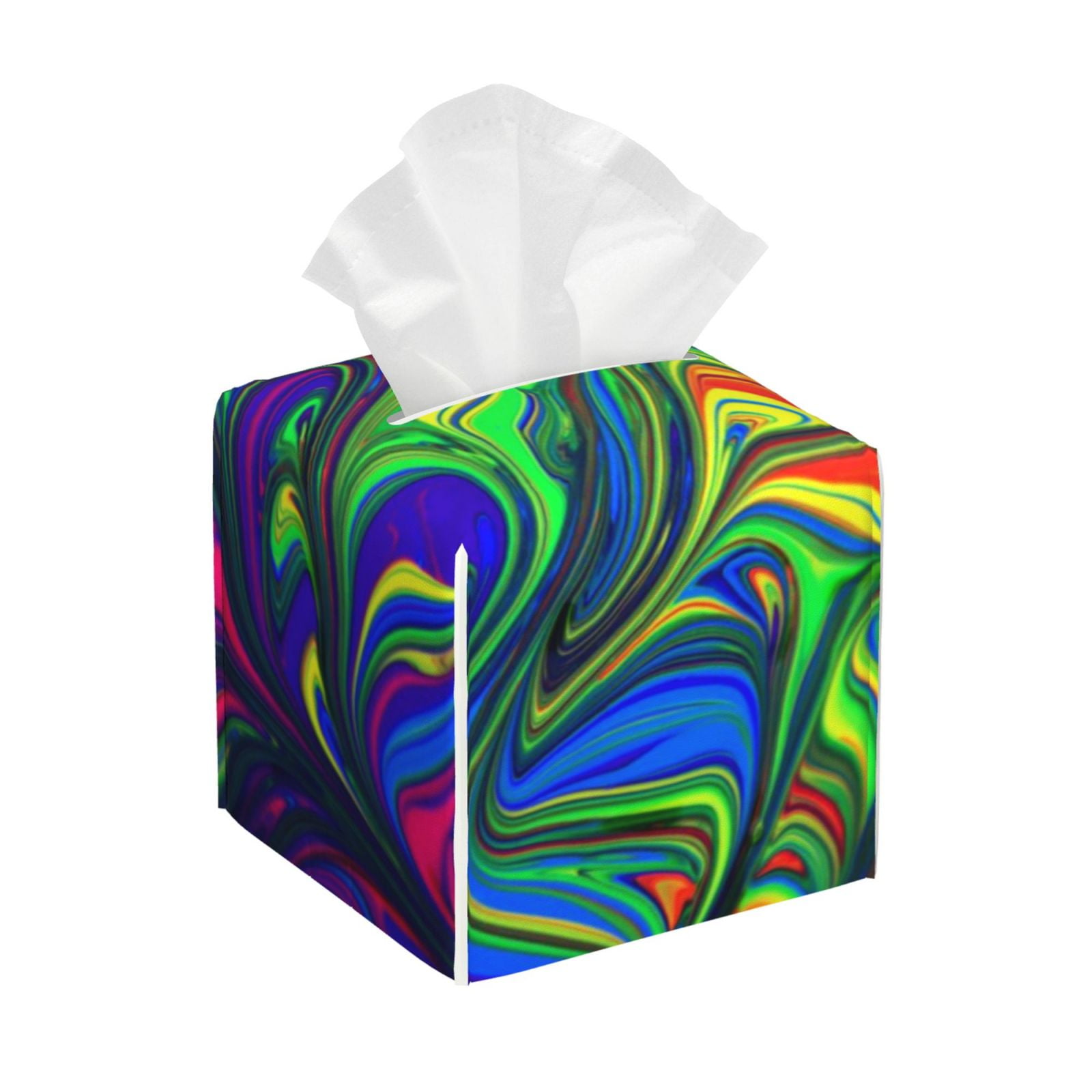 Naloa Pride Rainbow Tissue Box CoverLeather Tissue Holder Square Facial ...