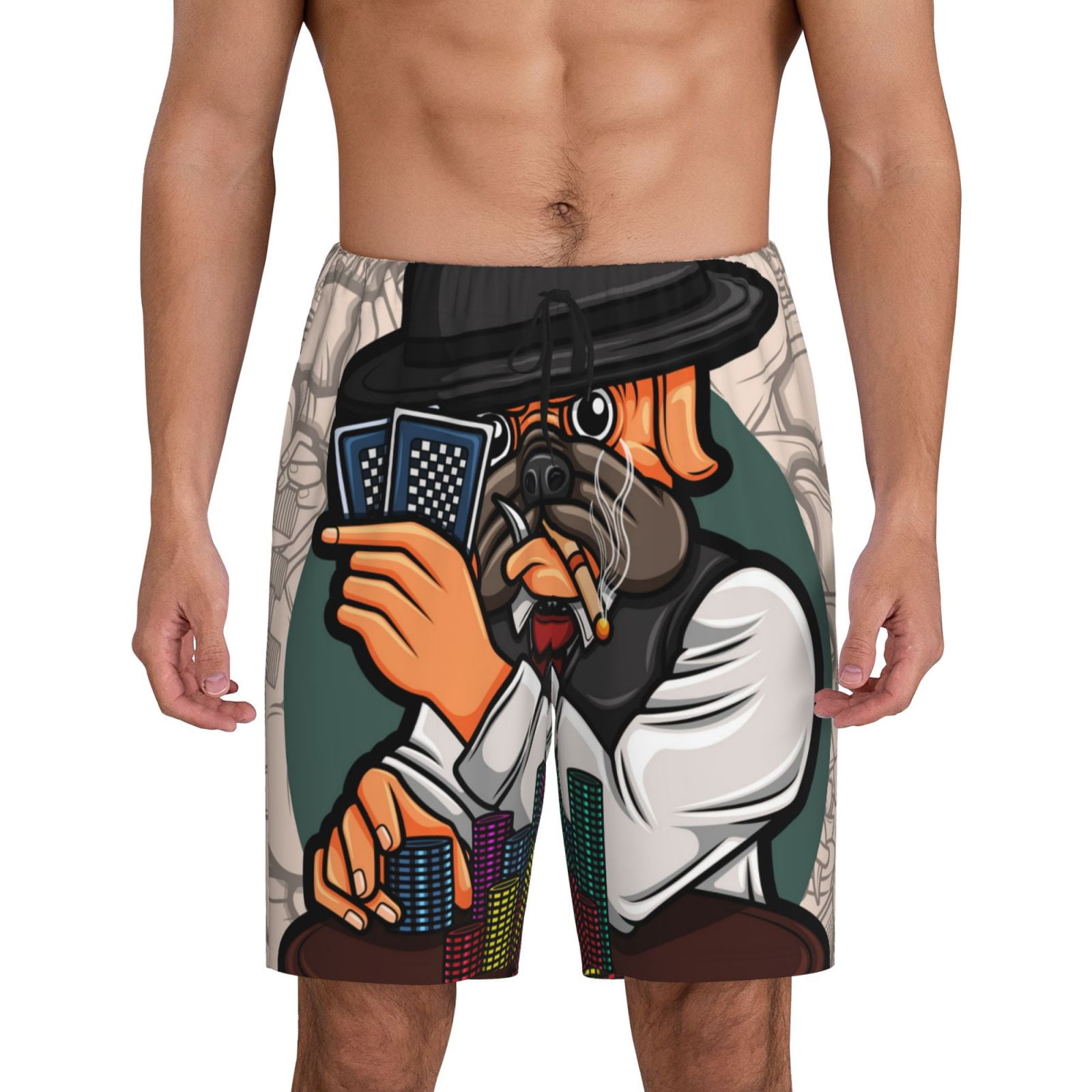 Naloa Pug Dog Men's Short Pajama Pants, Pj Shorts, Lounge Comfort ...