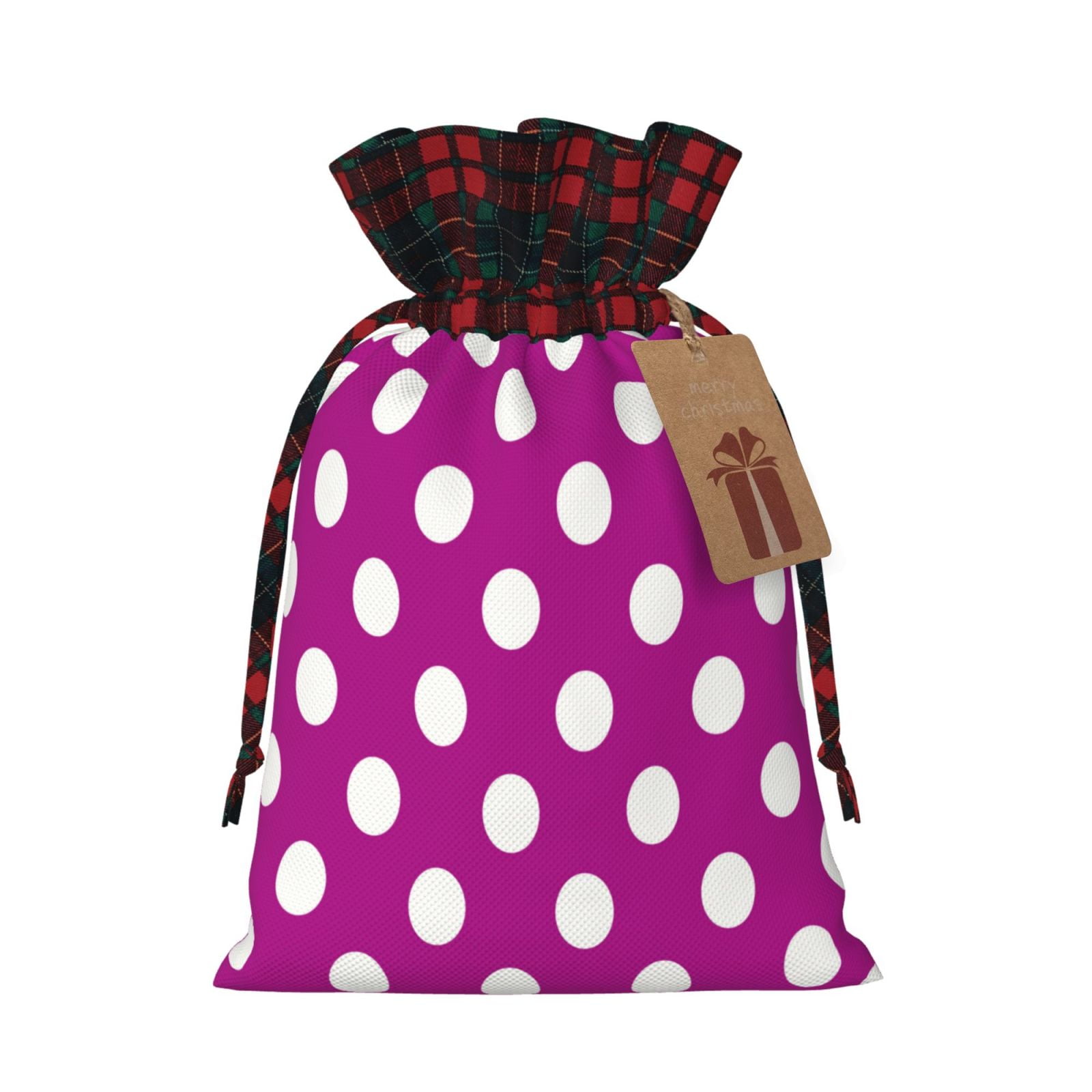 Naloa Purlpe And White Polka Dot Christmas Gift Bags Christmas Drawstring Gift Bags Christmas ...