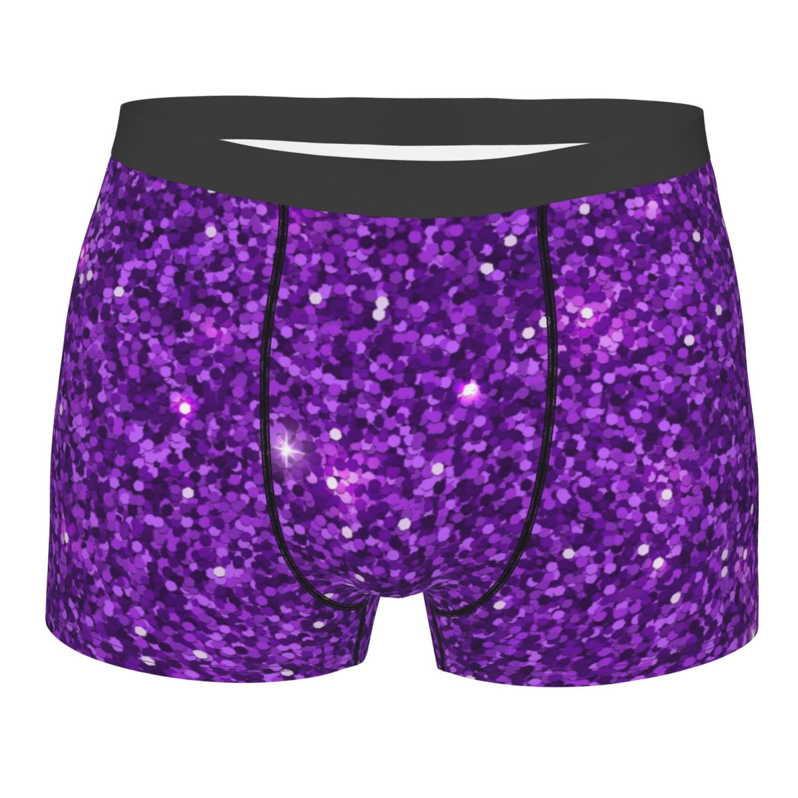 Naloa Purple Glitter Print Mens Underwear - Boxers for Men, Classic ...