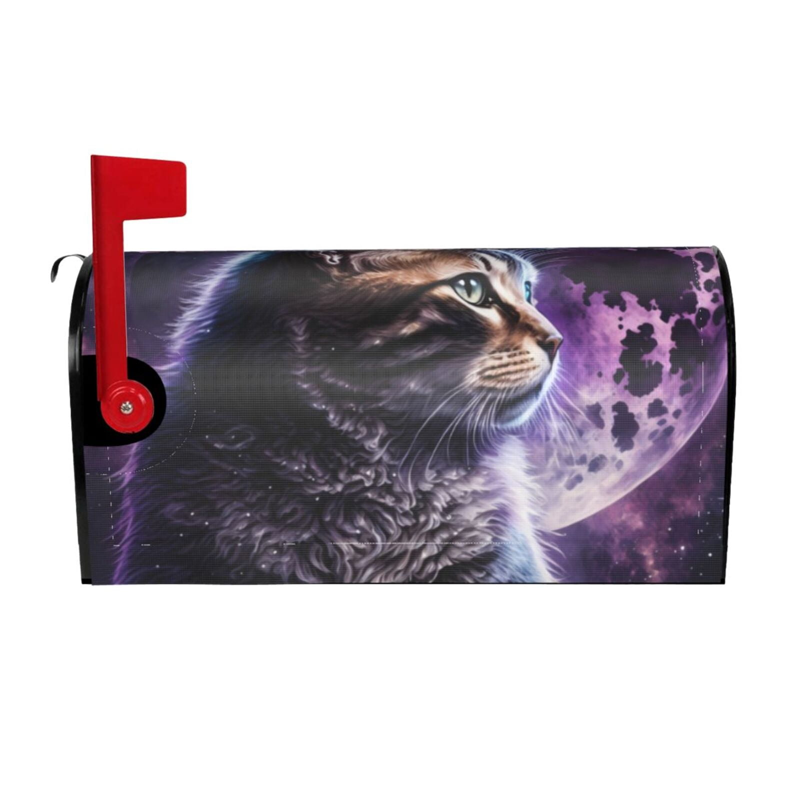 Naloa Purple Moon Cat Mailbox Covers Magnetic Post Box Cover Post ...