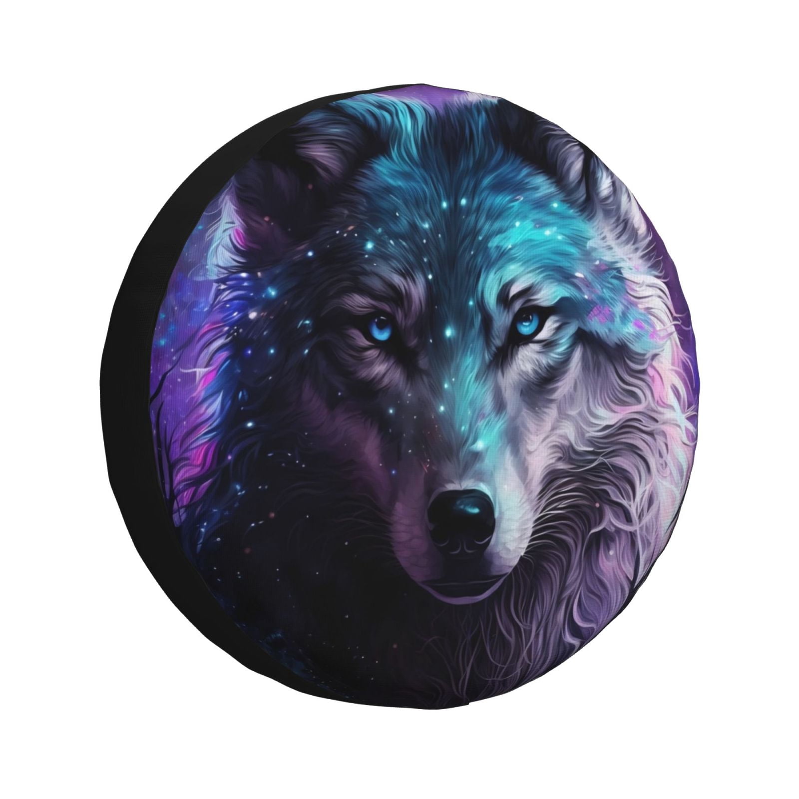 Naloa Purple Sky Wolf PVC Leather Spare Tire Wheel Cover for Car Truck ...