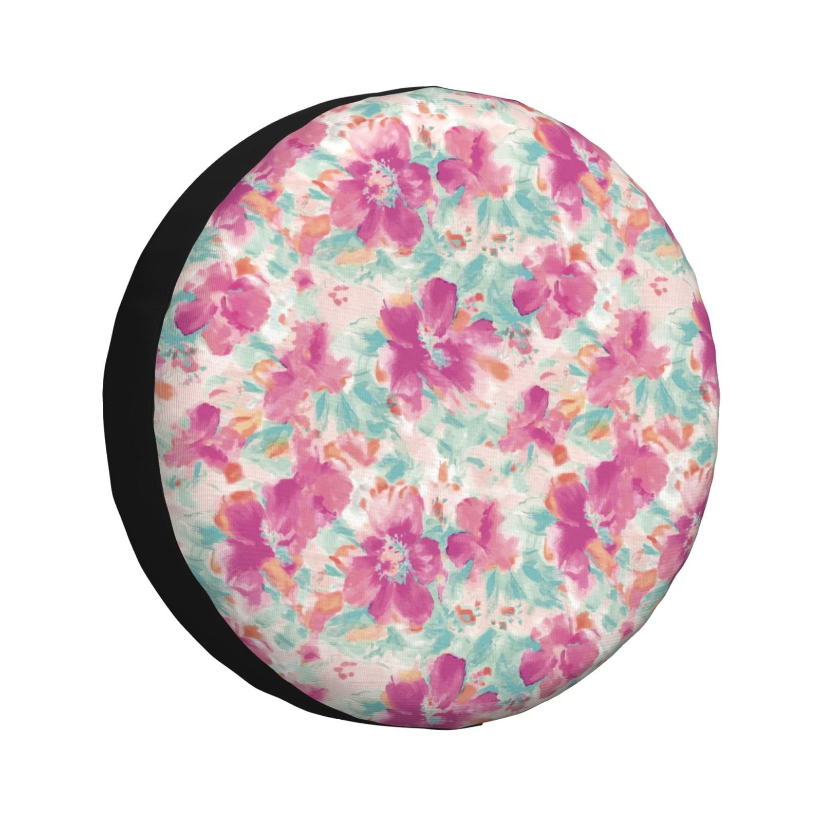 Naloa Purple Watercolor Flowers PVC Leather Spare Tire Wheel Cover for ...