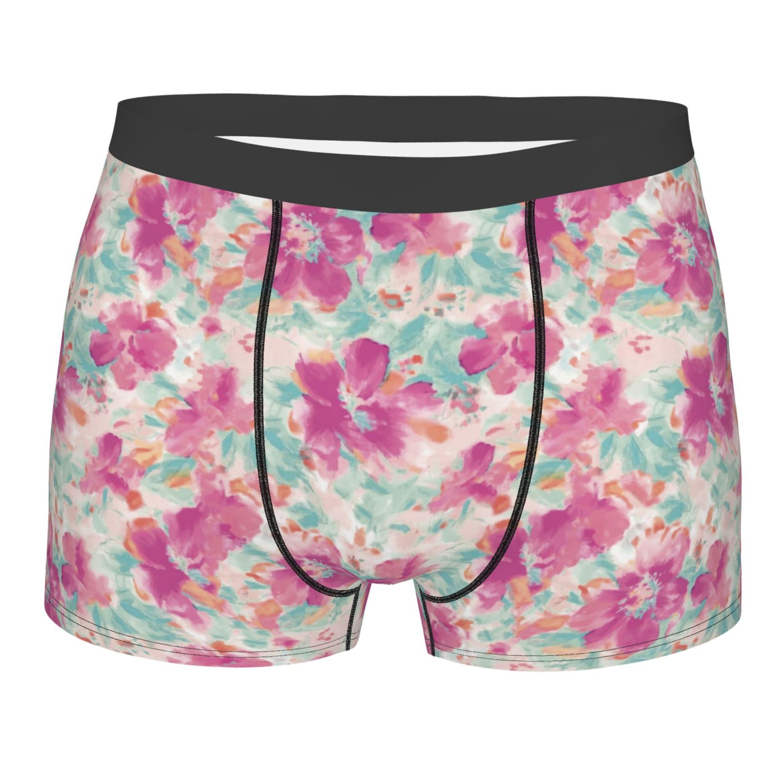 Naloa Purple Watercolor Flowers Print Mens Underwear - Boxers for Men ...