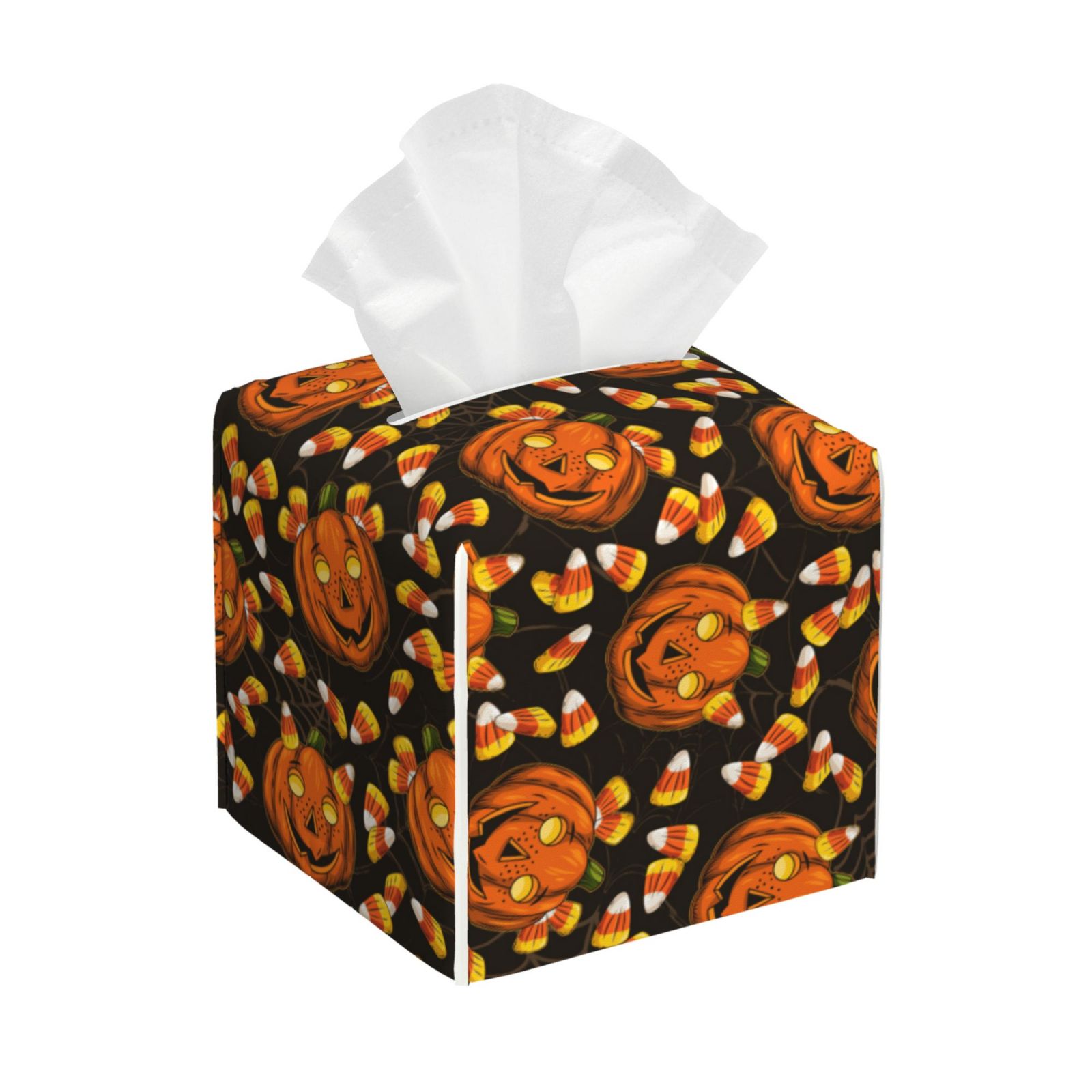 Naloa Quirky Corn Pumpkin Tissue Box Cover Leather Tissue Holder Square ...