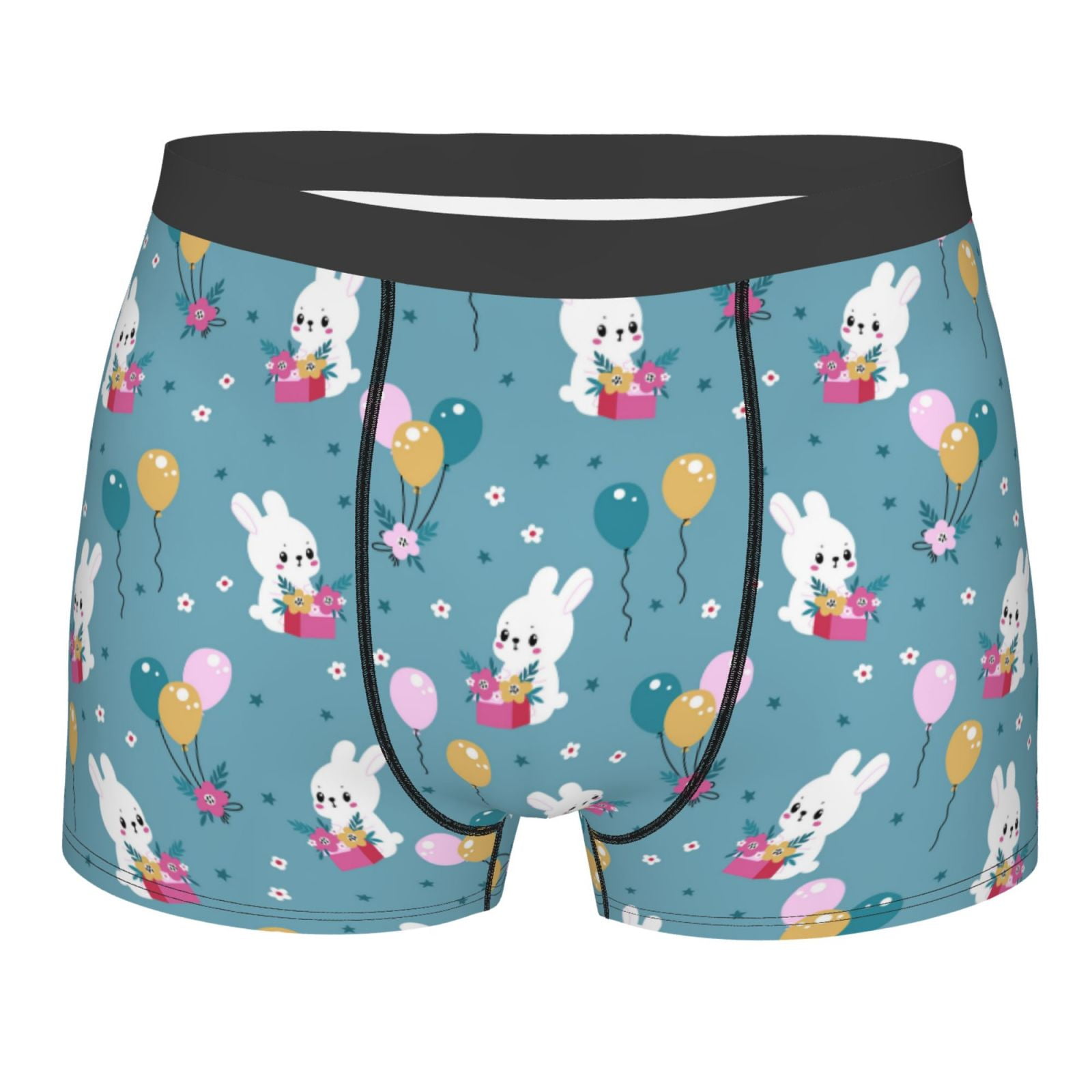 Naloa Rabbit And Balloon Print Mens Underwear - Boxers for Men, Classic ...