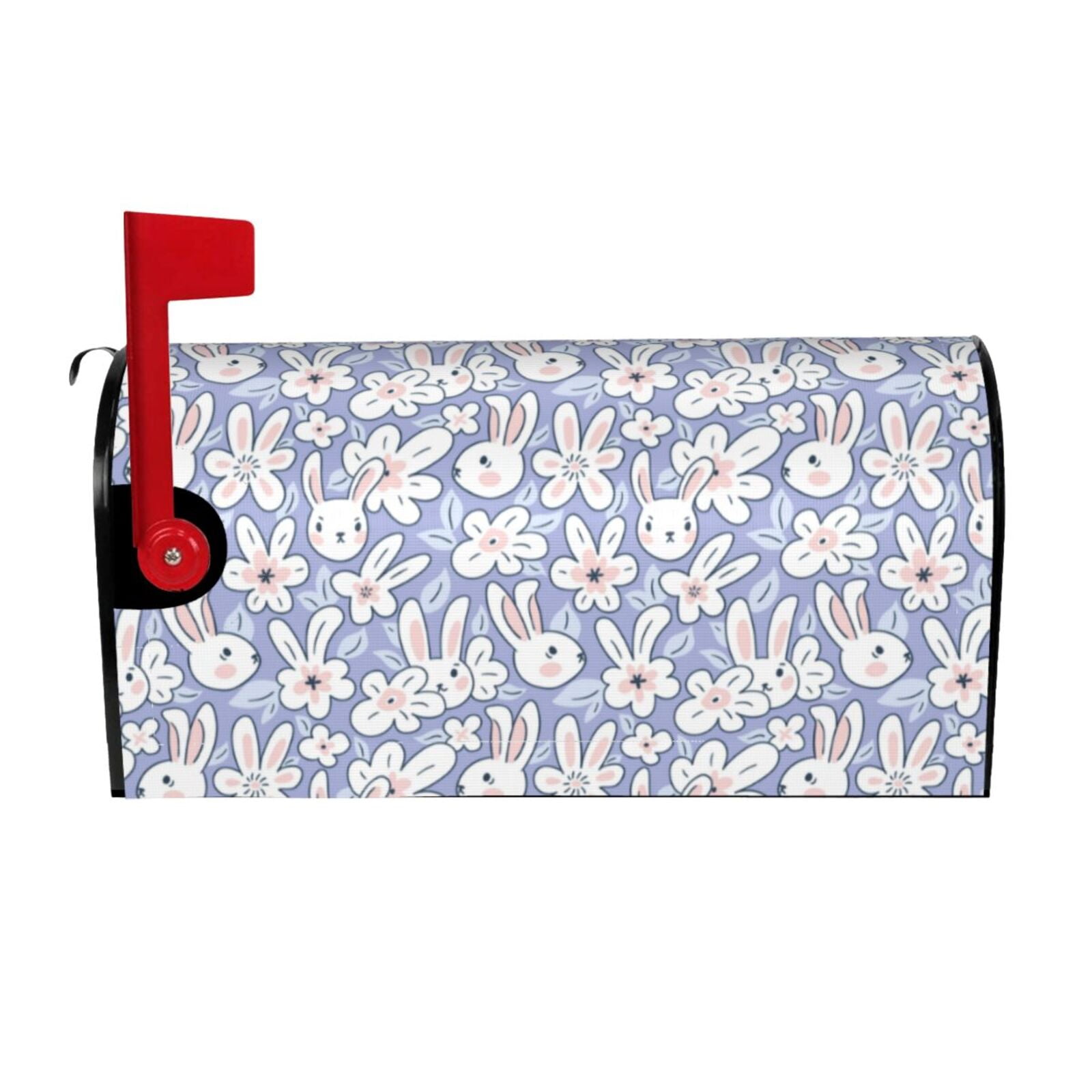 Naloa Rabbit And Floral Mailbox Covers Magnetic Post Box Cover Post ...