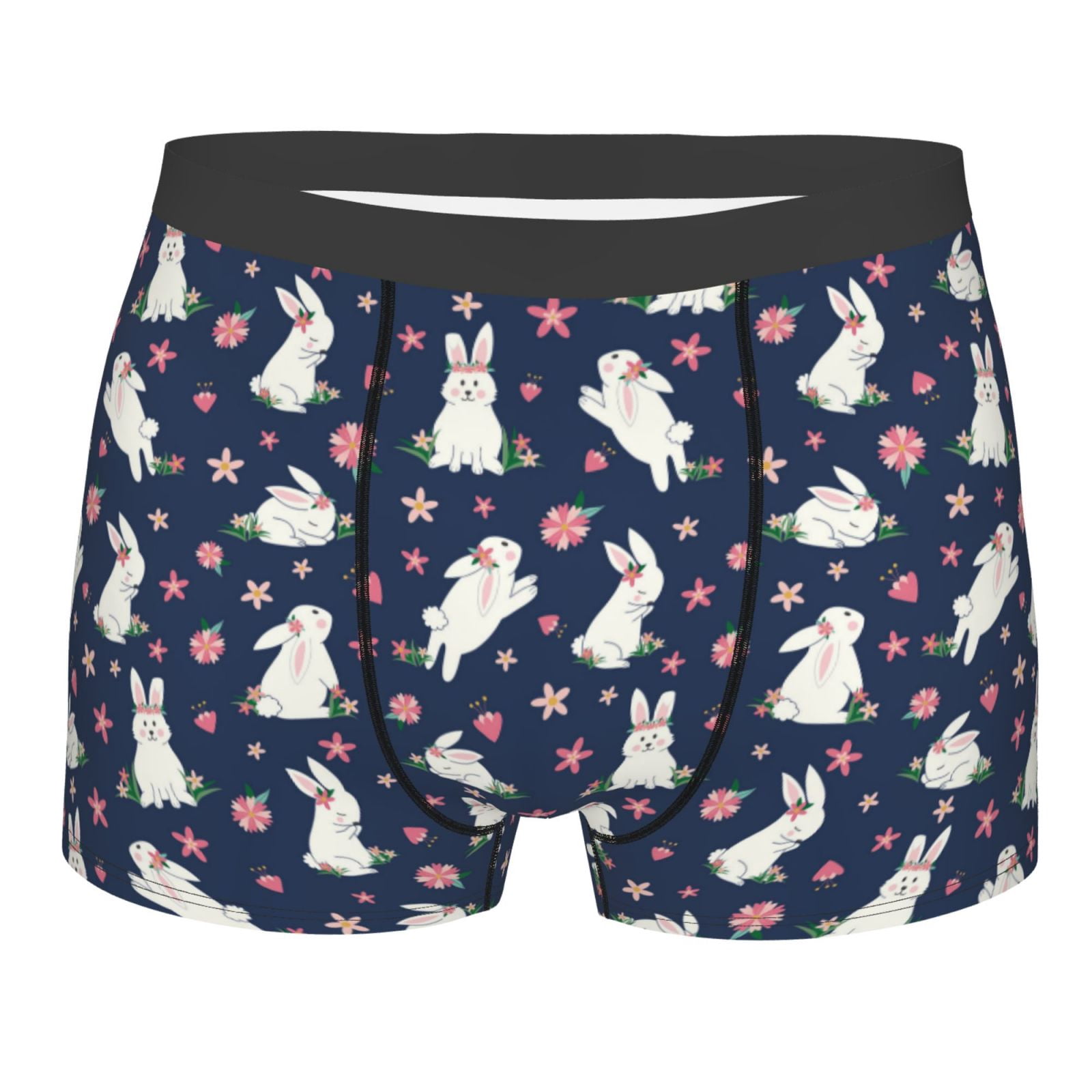 Naloa Rabbit And Flower Print Mens Underwear - Boxers for Men, Classic ...