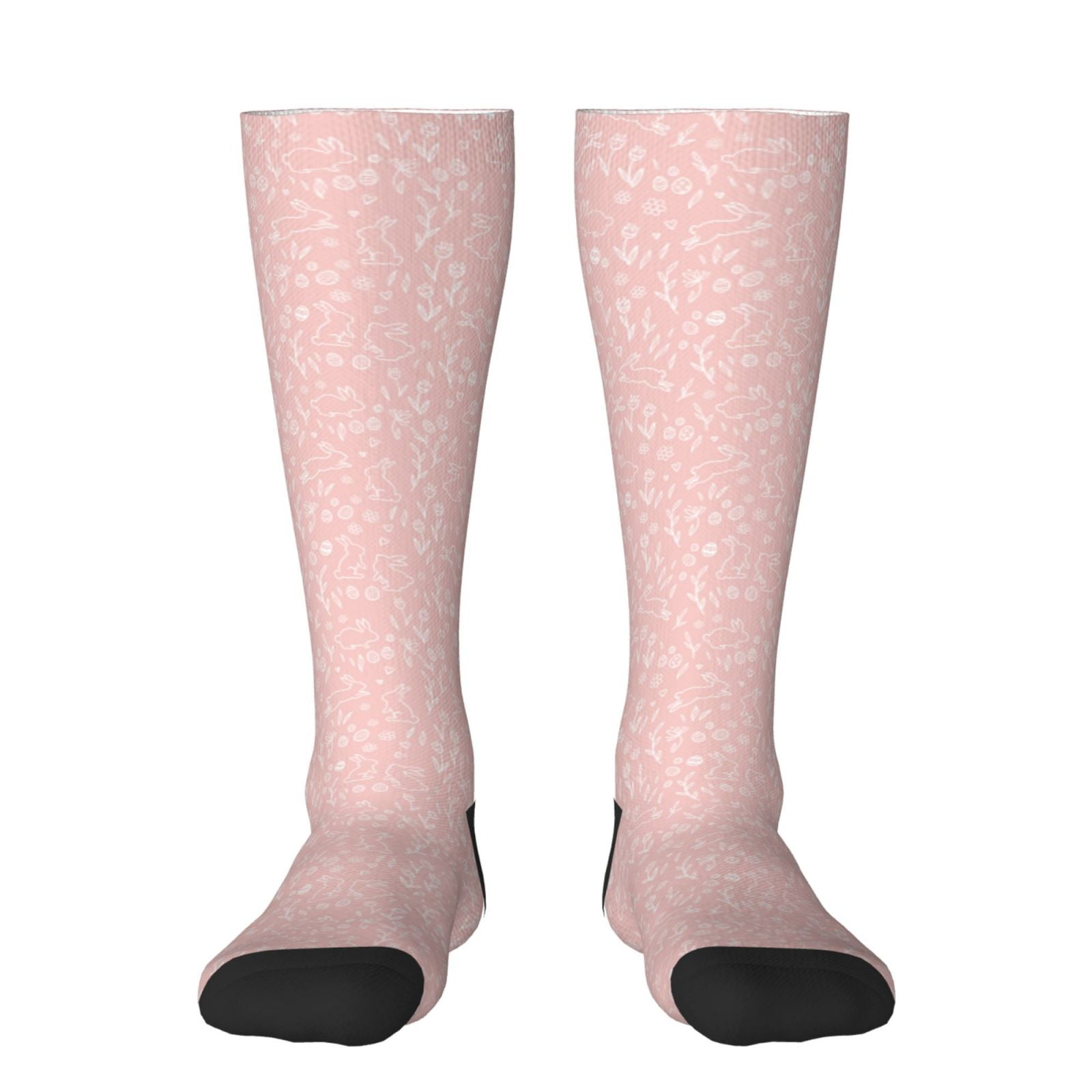 Naloa Rabbit And Flower Thigh High Socks Extra Long Stretchy Sock Women ...