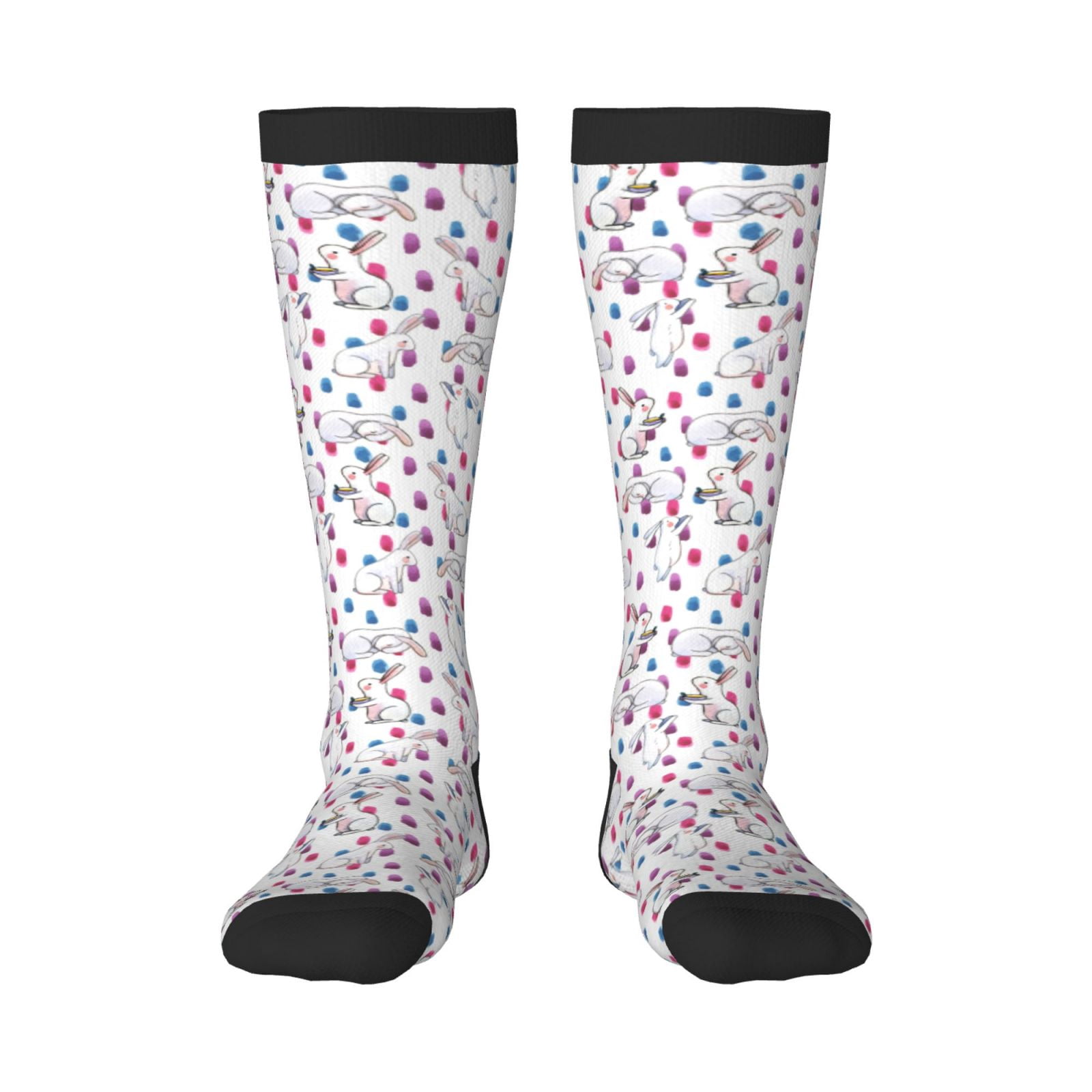 Naloa Rabbit Eating Thigh High Socks Extra Long Stretchy Sock Women ...