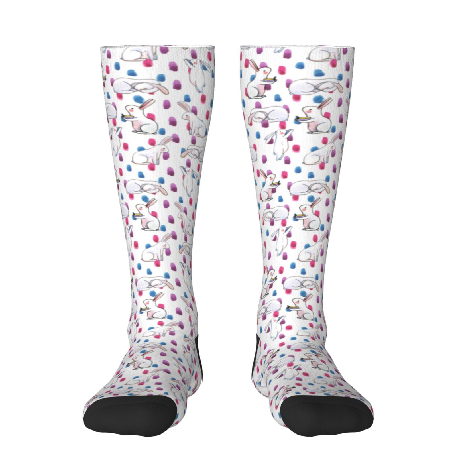 Naloa Rabbit Eating Thigh High Socks Extra Long Stretchy Sock Women ...