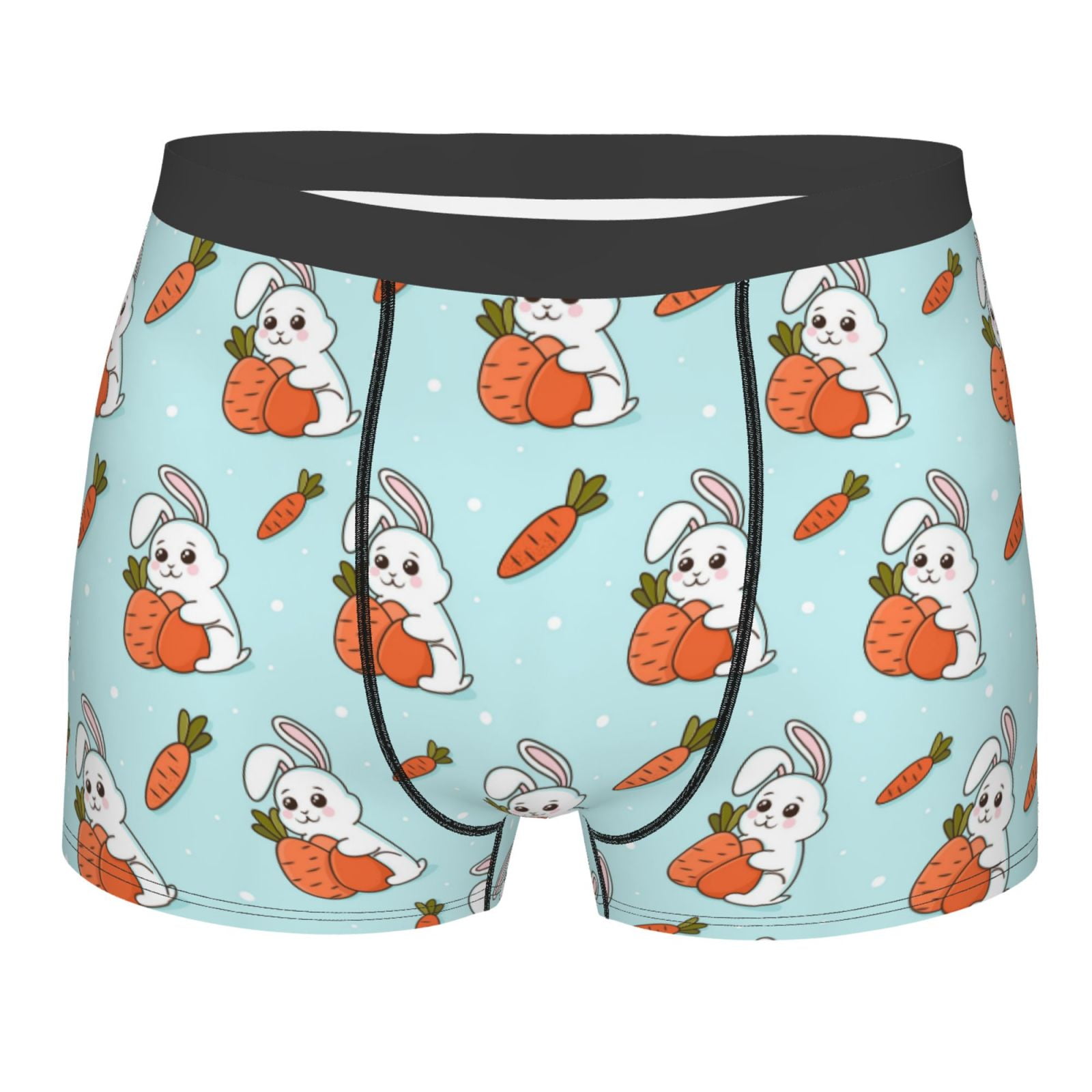 Naloa Rabbit Is Eating Carrots Print Mens Underwear - Boxers for Men ...