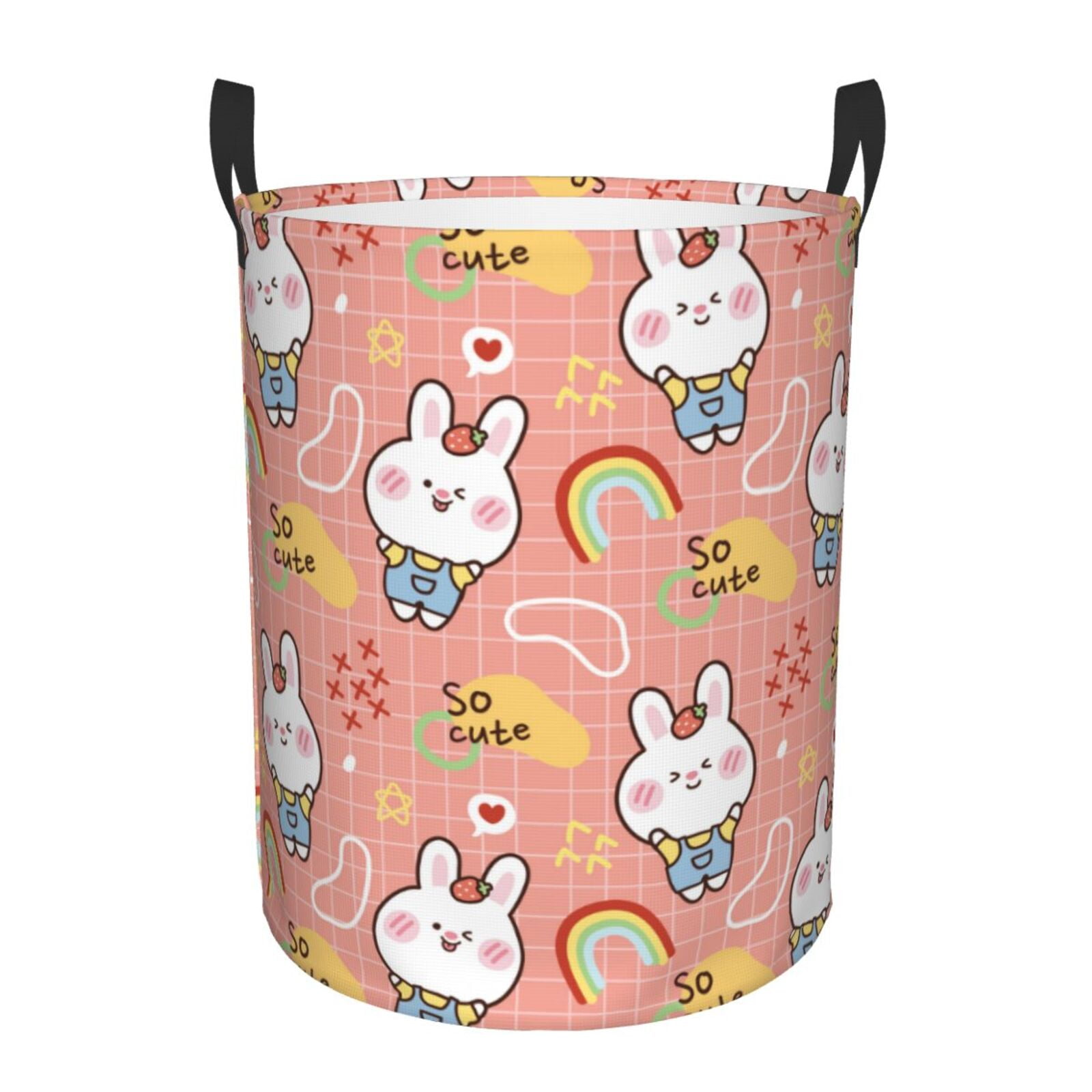 Naloa Rabbit So Cute Large Laundry Basket Waterproof Round Collapsible ...