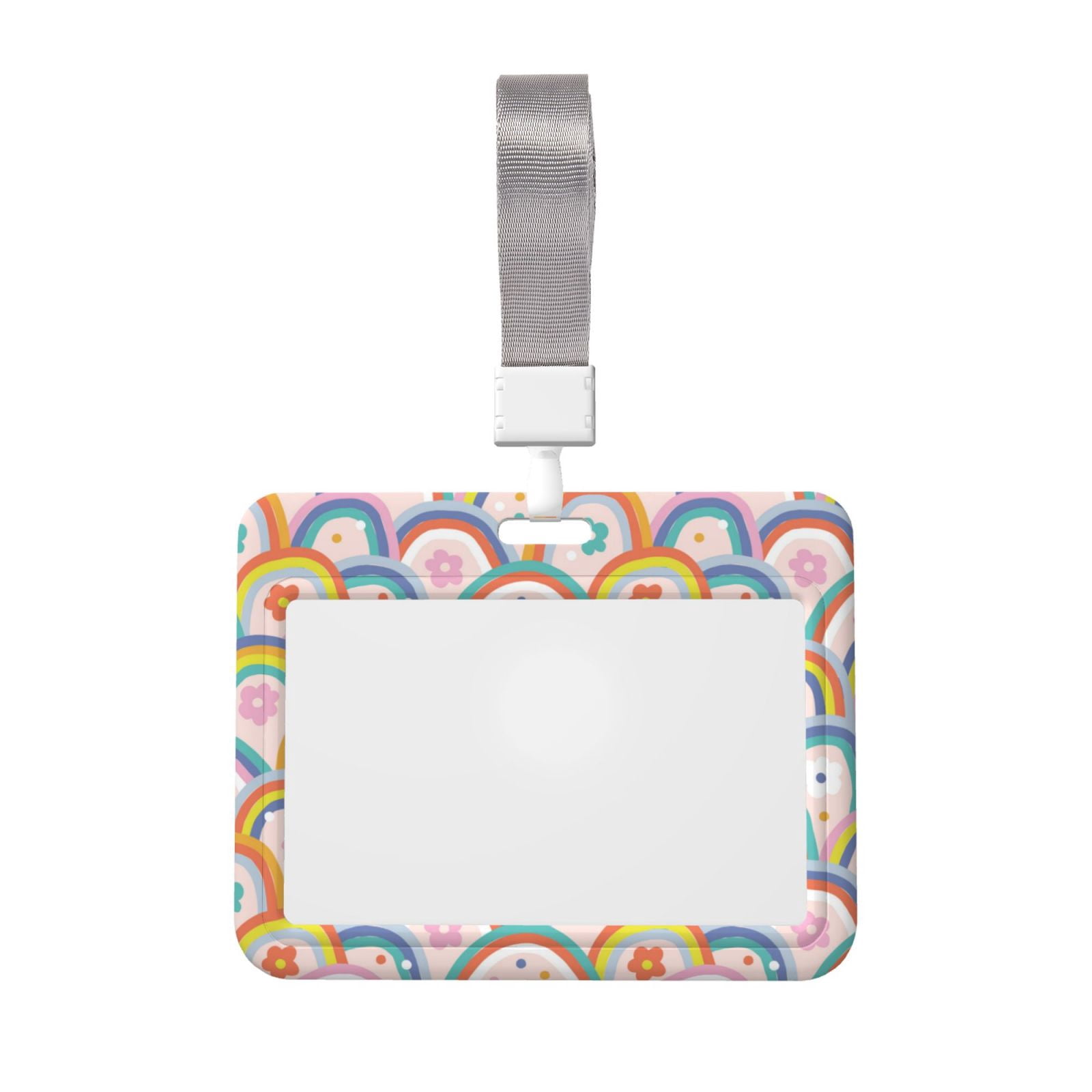 Naloa Rainbow Flowers Card Badge Holder Work Badge Sleeve for Office ...