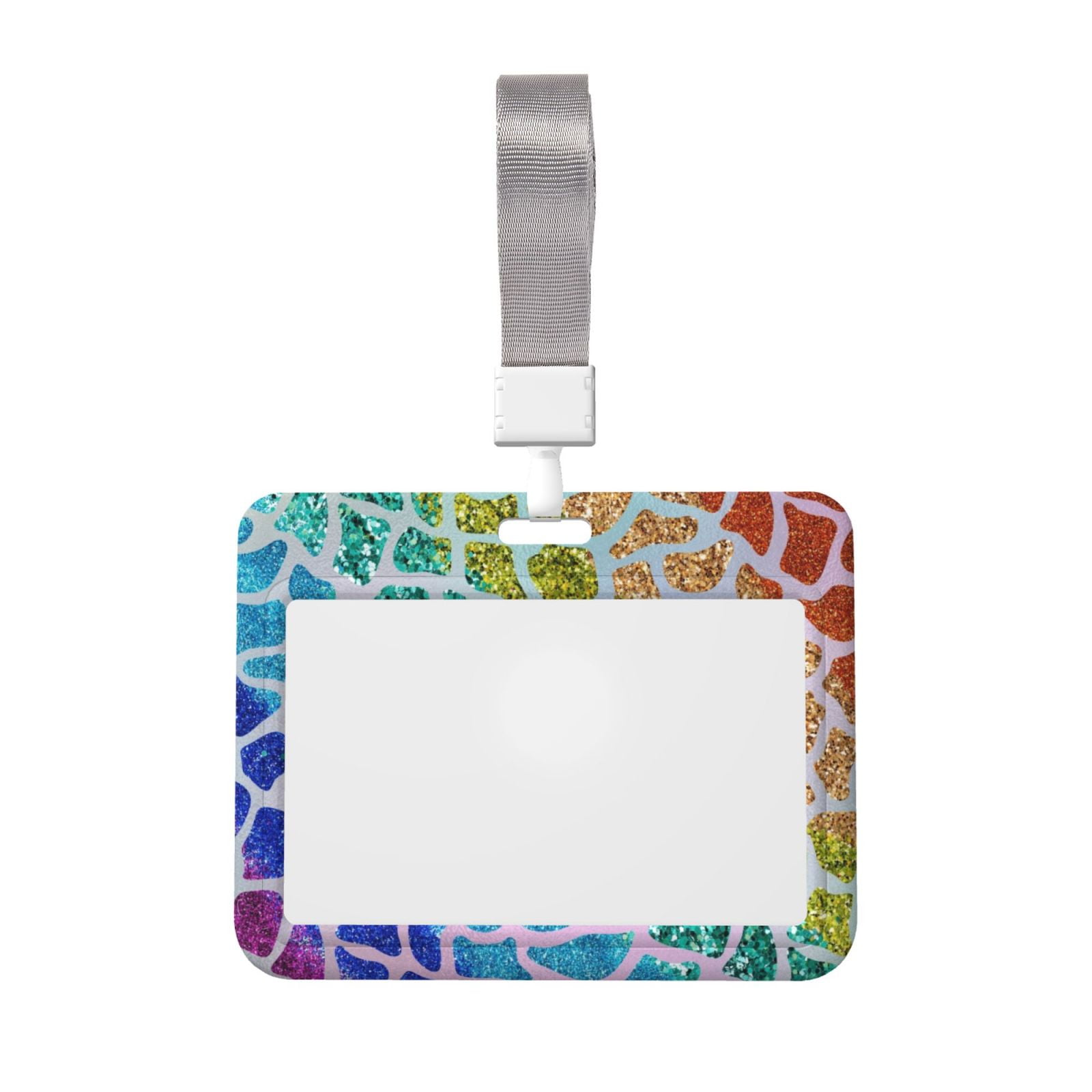 Naloa Rainbow Glitter Card Badge Holder Work Badge Sleeve for Office ...
