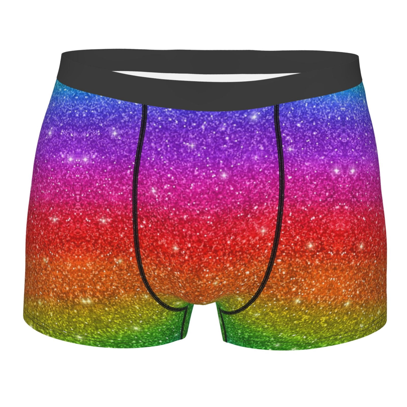 Naloa Rainbow Glitter Print Mens Underwear - Boxers for Men, Classic ...
