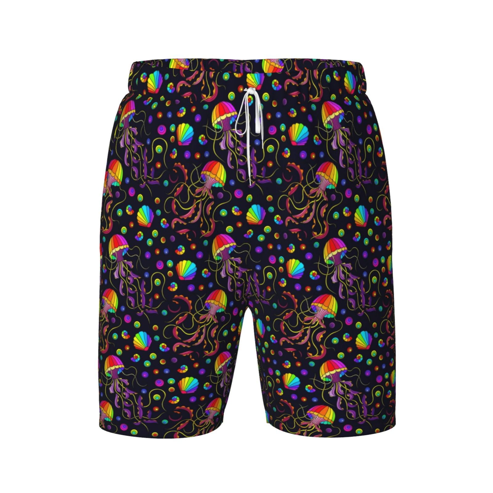 Naloa Rainbow Jellyfishes Teen Beach Trunks, Quick Dry Board Shorts ...