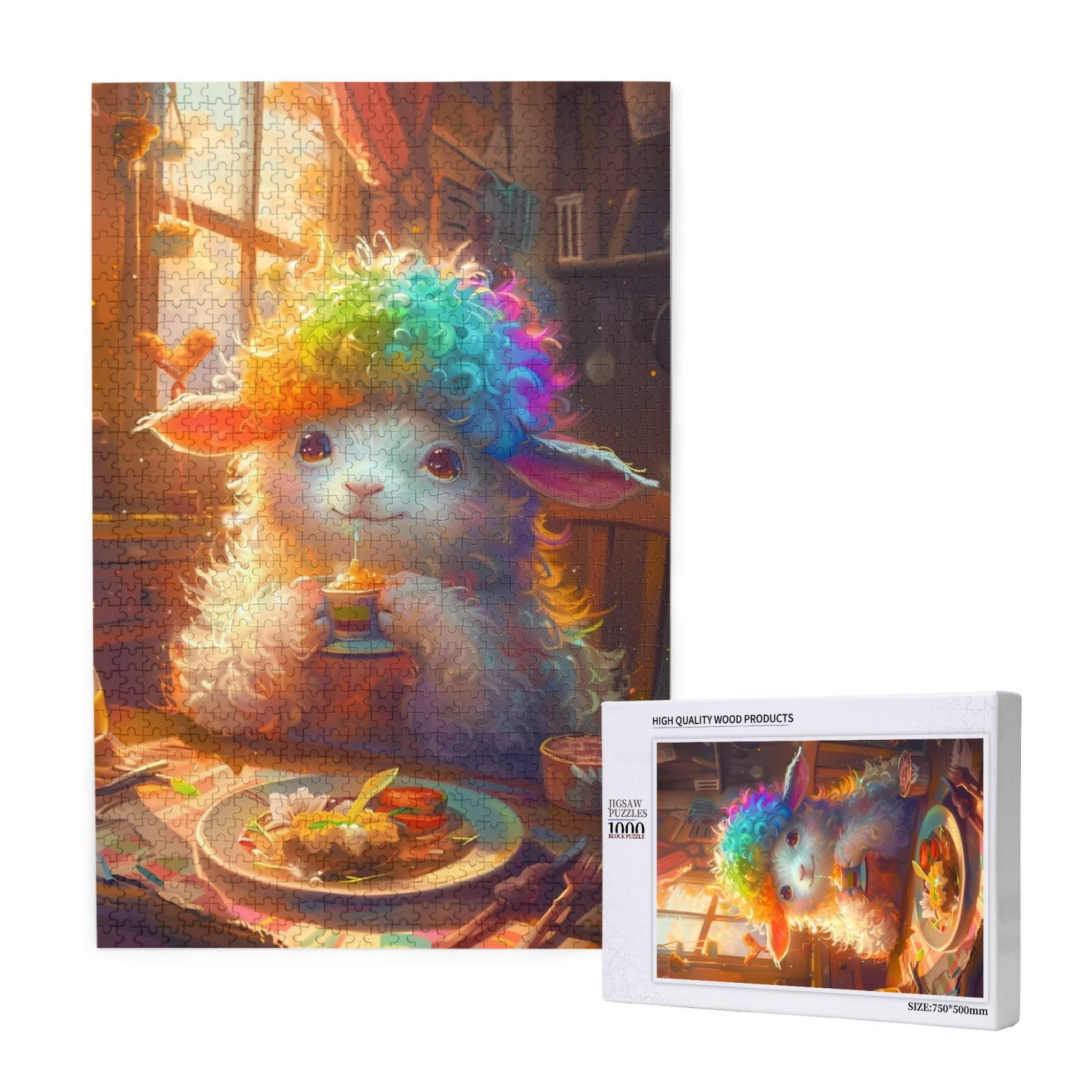 Naloa Rainbow Lamb Breakfast Custom Puzzles Personalized Puzzle 1000 ...