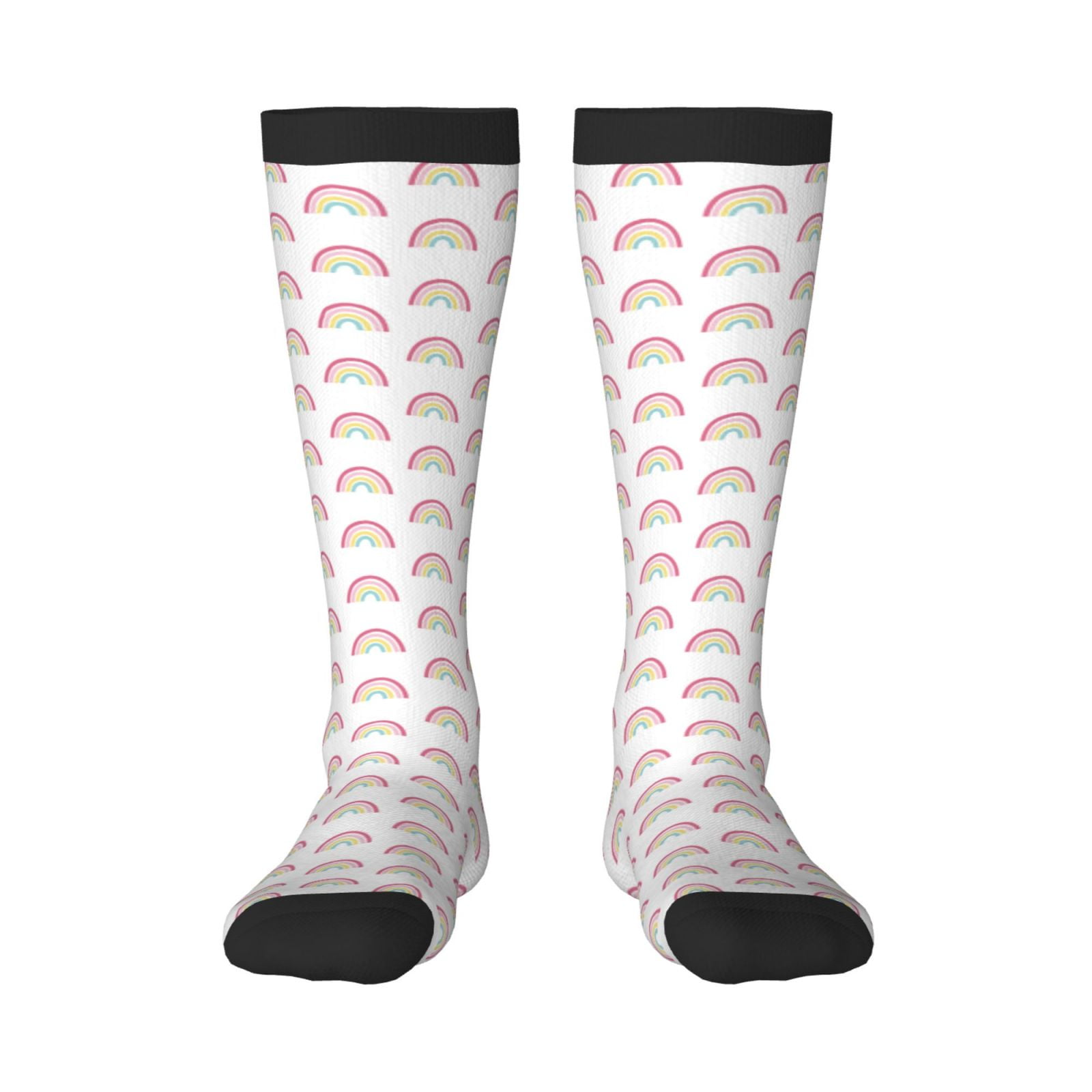 Naloa Rainbow Thigh High Socks Extra Long Stretchy Sock Women Over Knee ...