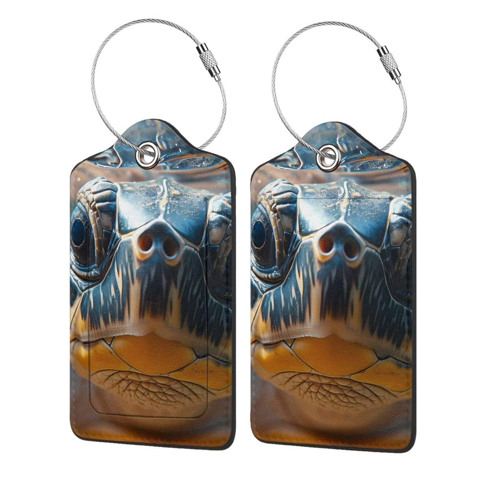 Naloa Realistic Cute Sea Turtle Luggage Tag for Suitcase Leather ...