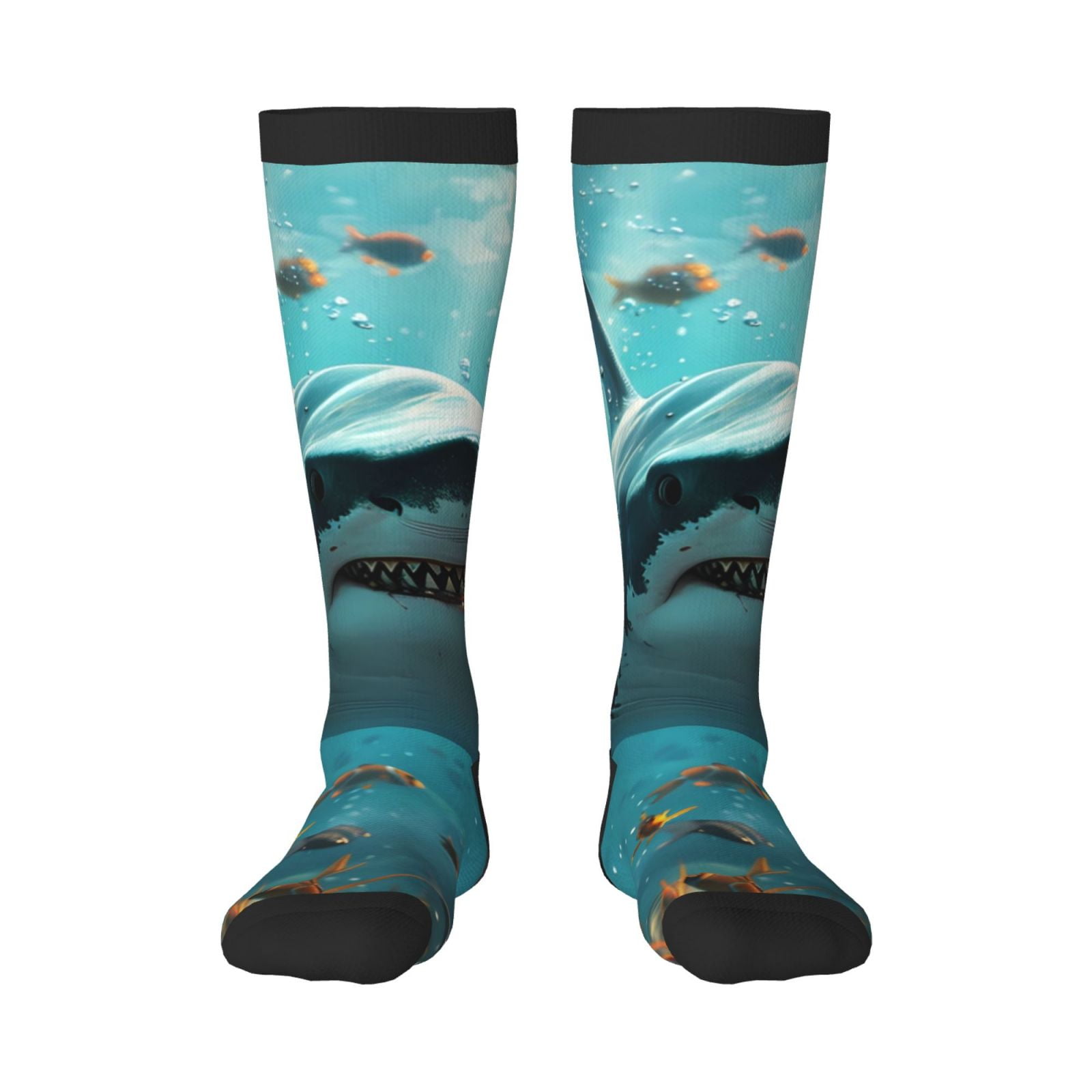 Naloa Realistic Ocean Shark Thigh High Socks Extra Long Stretchy Sock ...