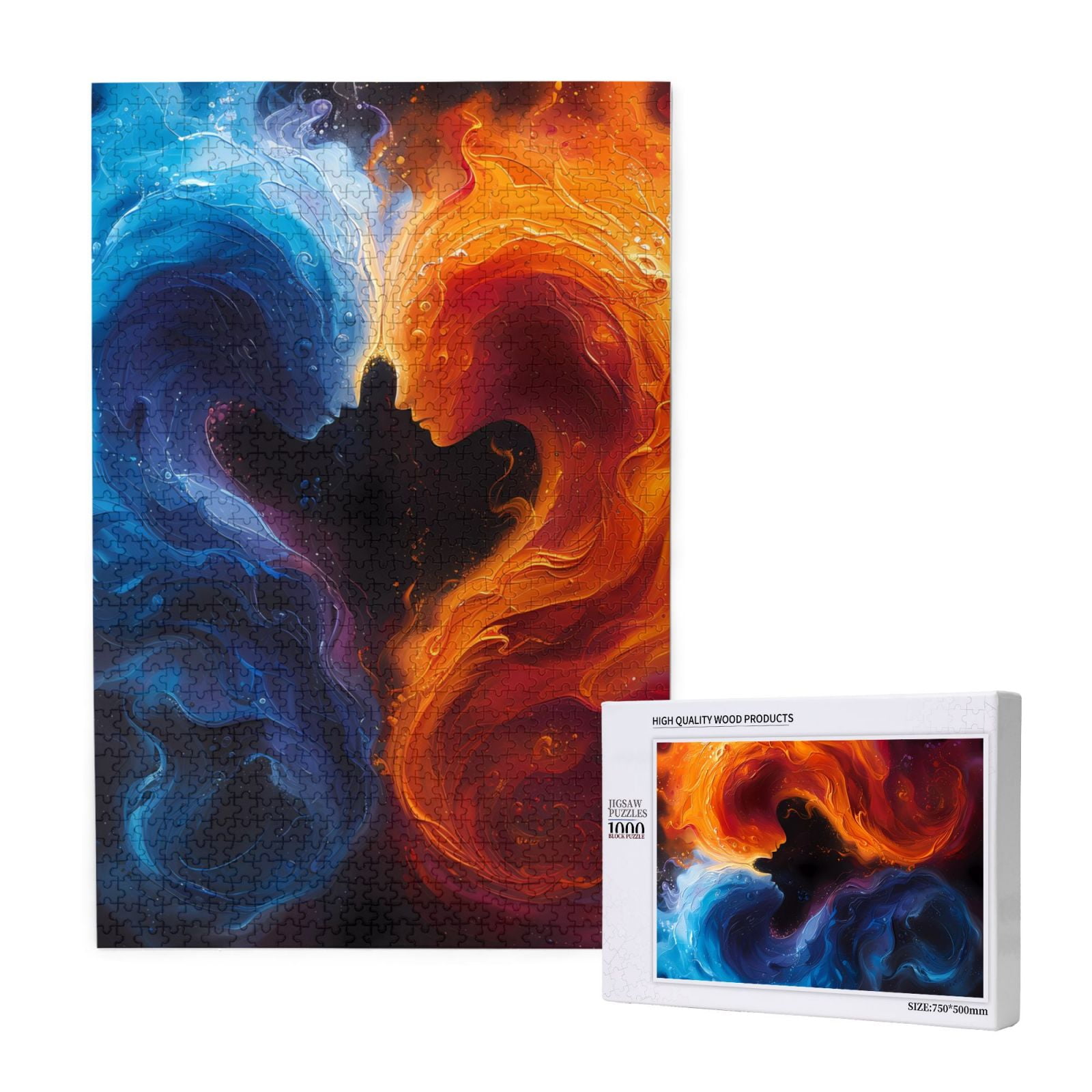 Naloa Red And Blue Abstract Custom Puzzles Personalized Puzzle 1000 ...