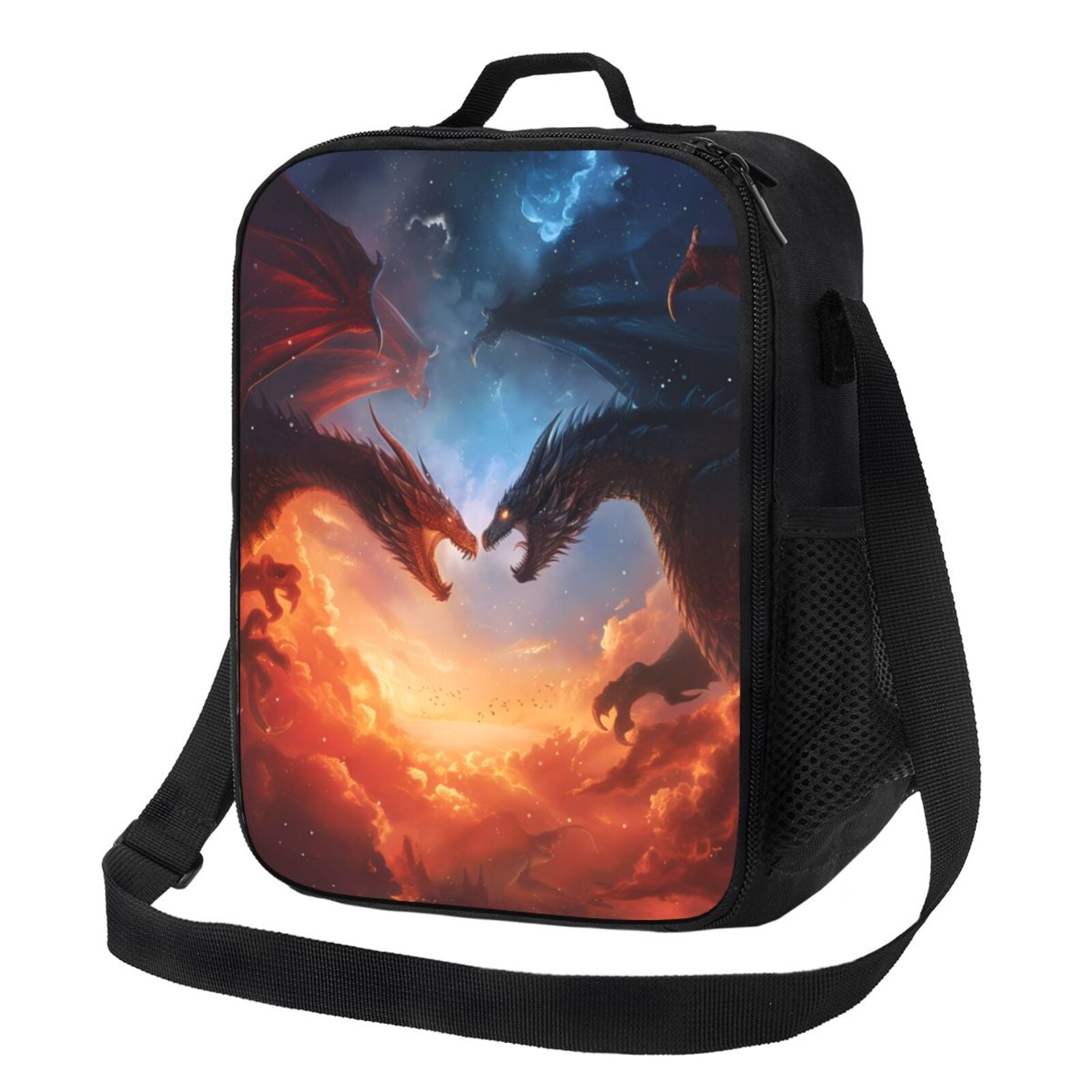 Naloa Red And Blue Fire Cloud Dragon Lunch box Lunch bag for men women ...