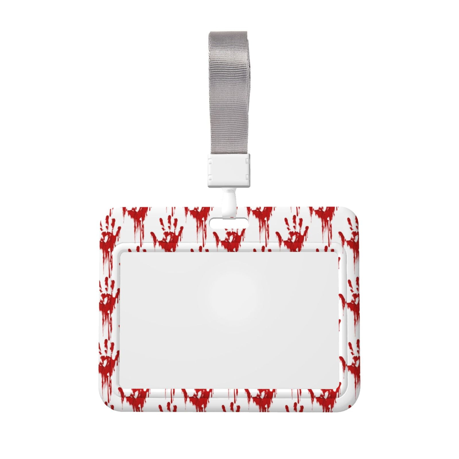 Naloa Red Bloody Scary Hands Card Badge Holder Work Badge Sleeve for ...